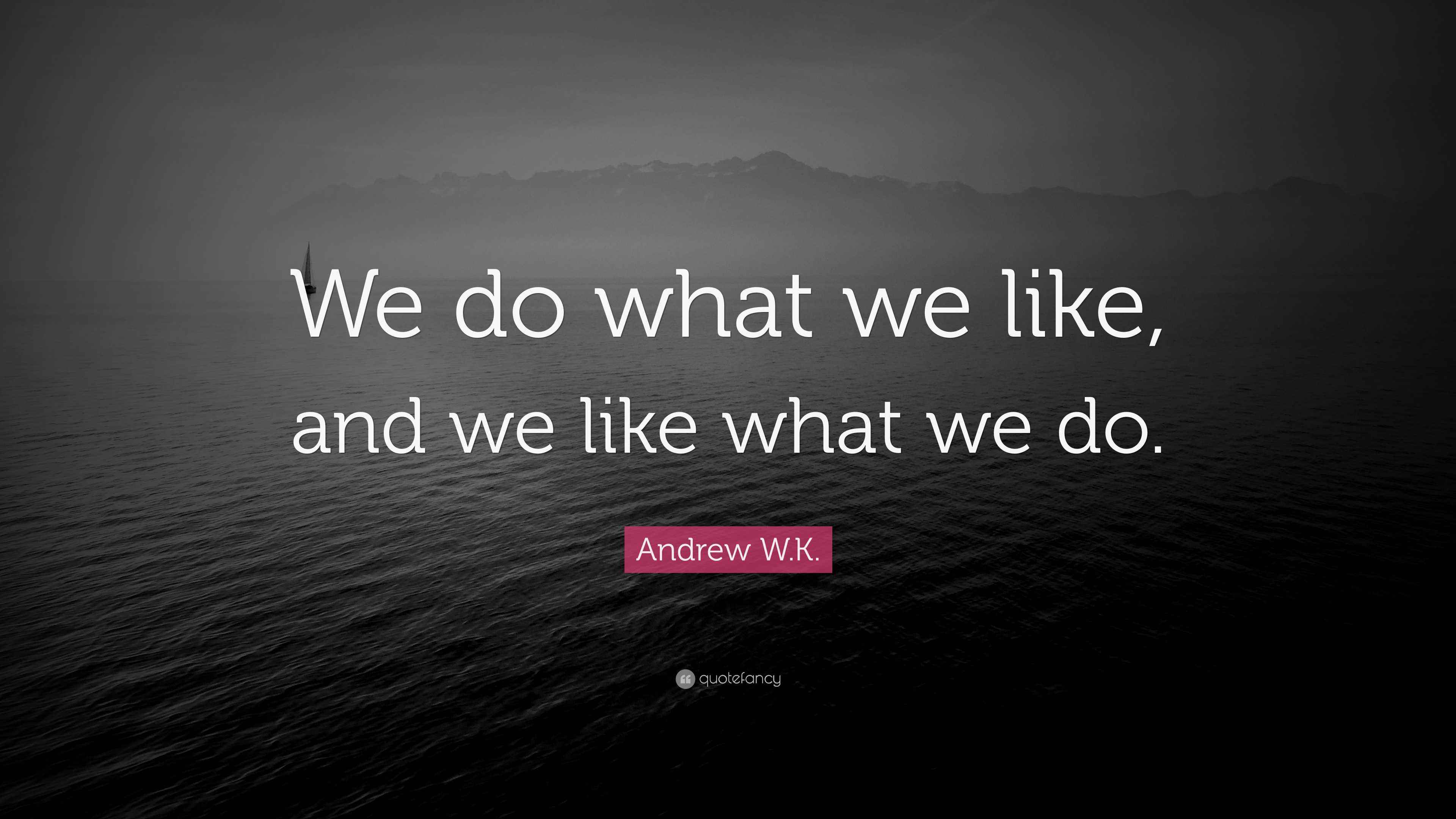 Andrew W.K. Quote: “We do what we like, and we like what we do.”