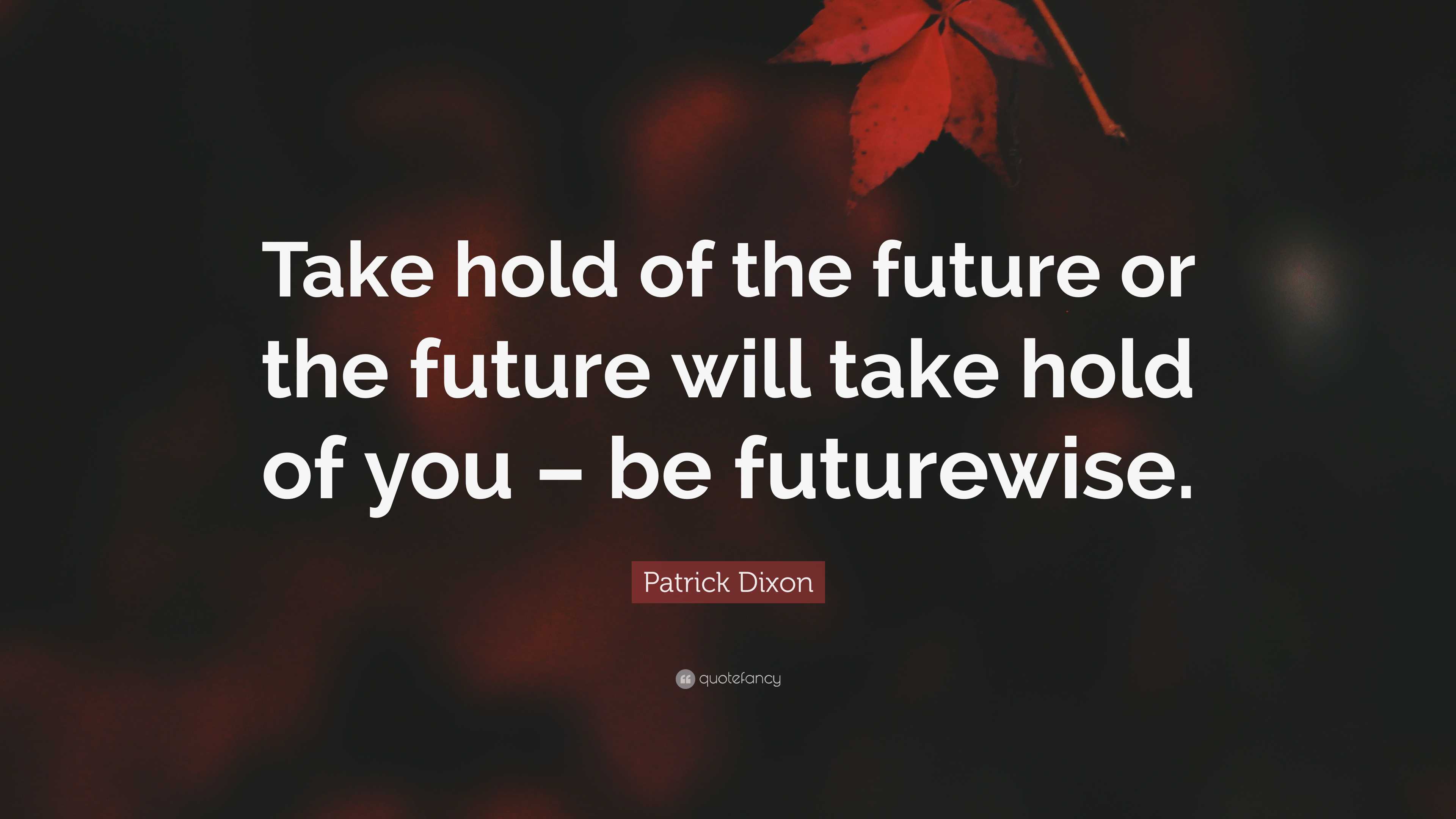 Patrick Dixon Quote: “Take hold of the future or the future will take ...