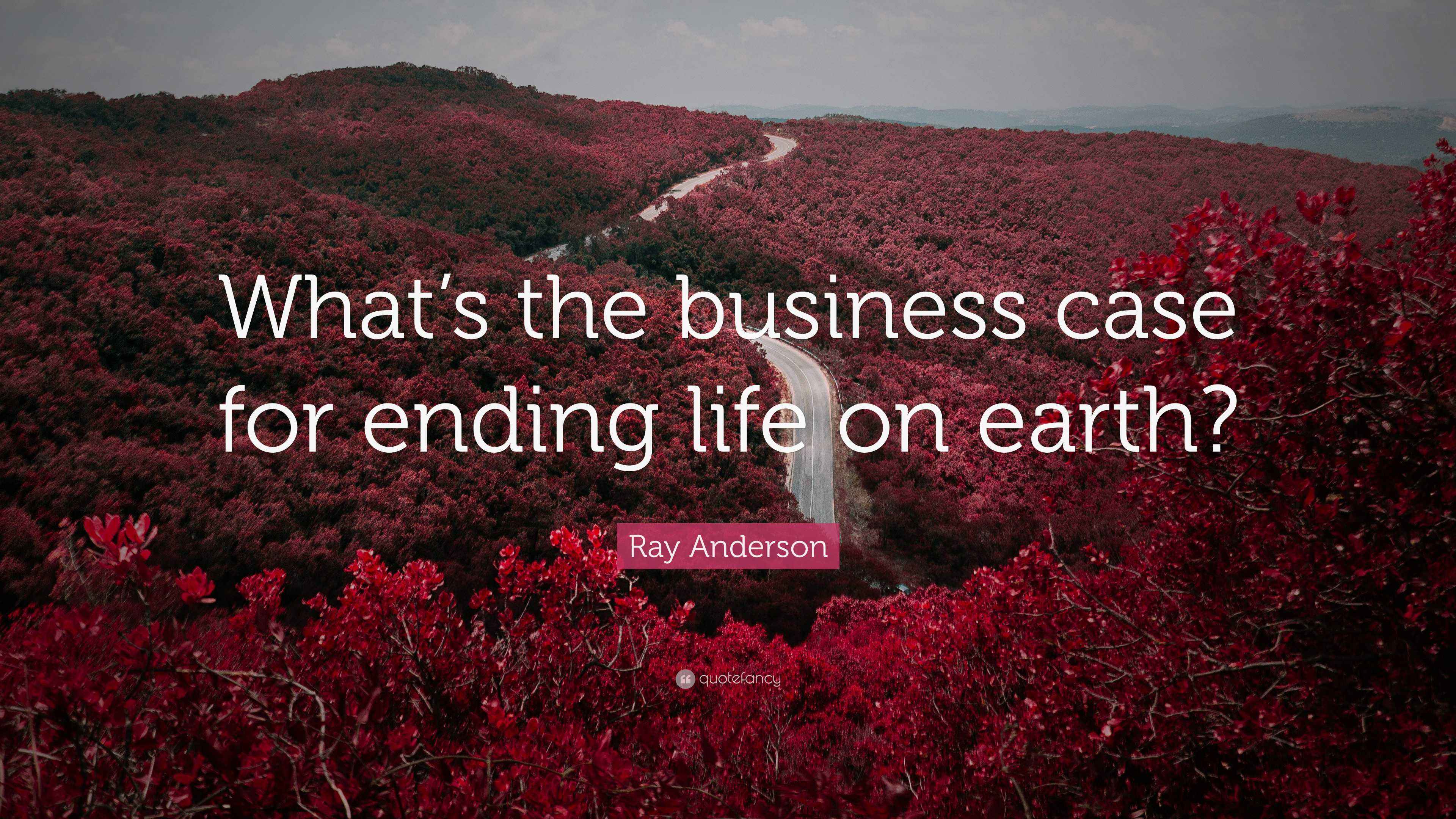 Ray Anderson Quote: “What’s the business case for ending life on earth?”