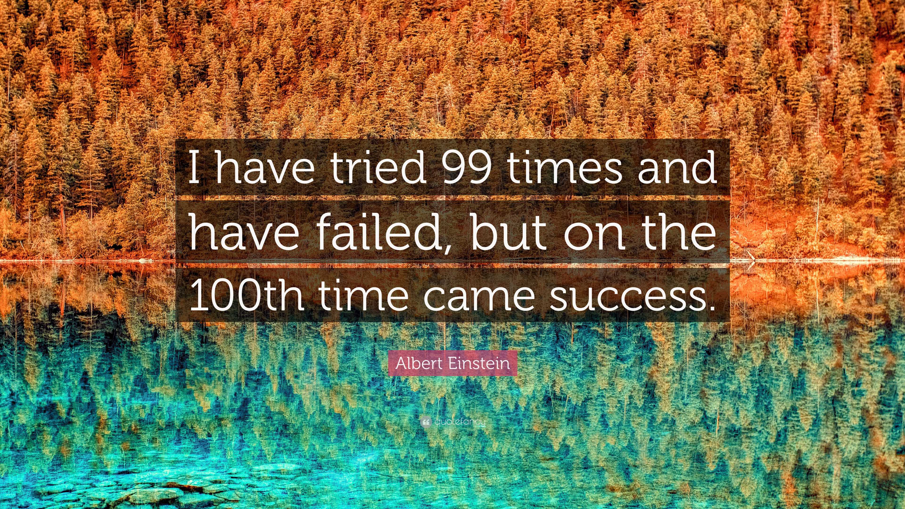 Albert Einstein Quote: “I have tried 99 times and have failed, but on ...