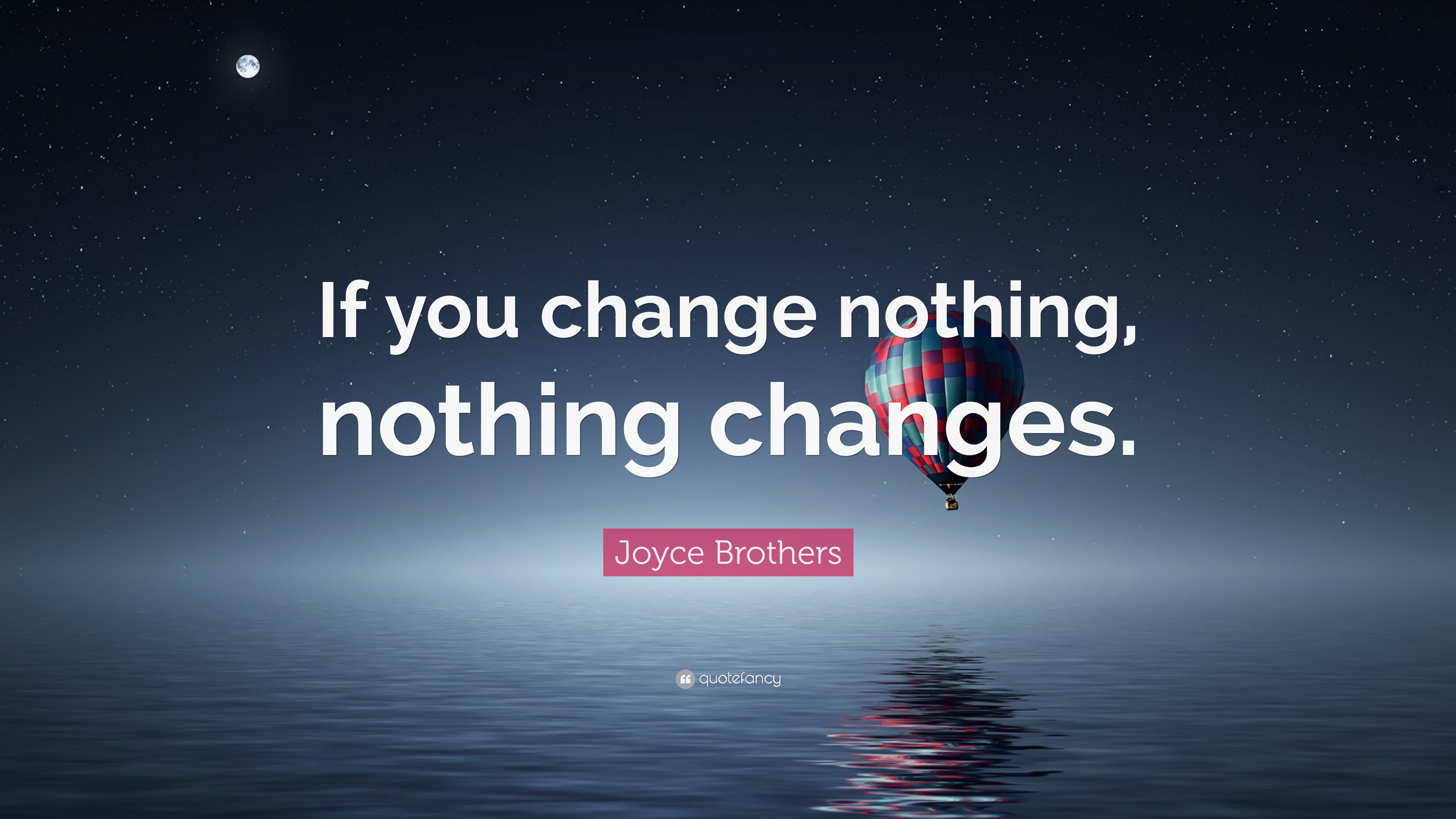 Joyce Brothers Quote: “If you change nothing, nothing changes.”