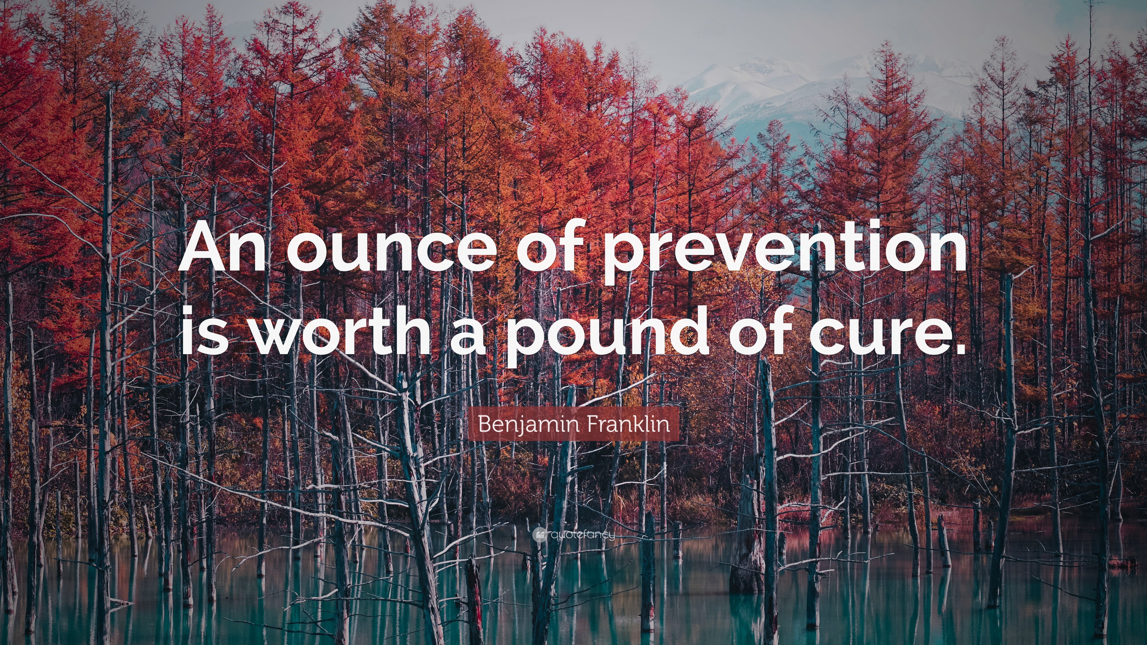 Benjamin Franklin Quote: “An ounce of prevention is worth a pound of cure.”