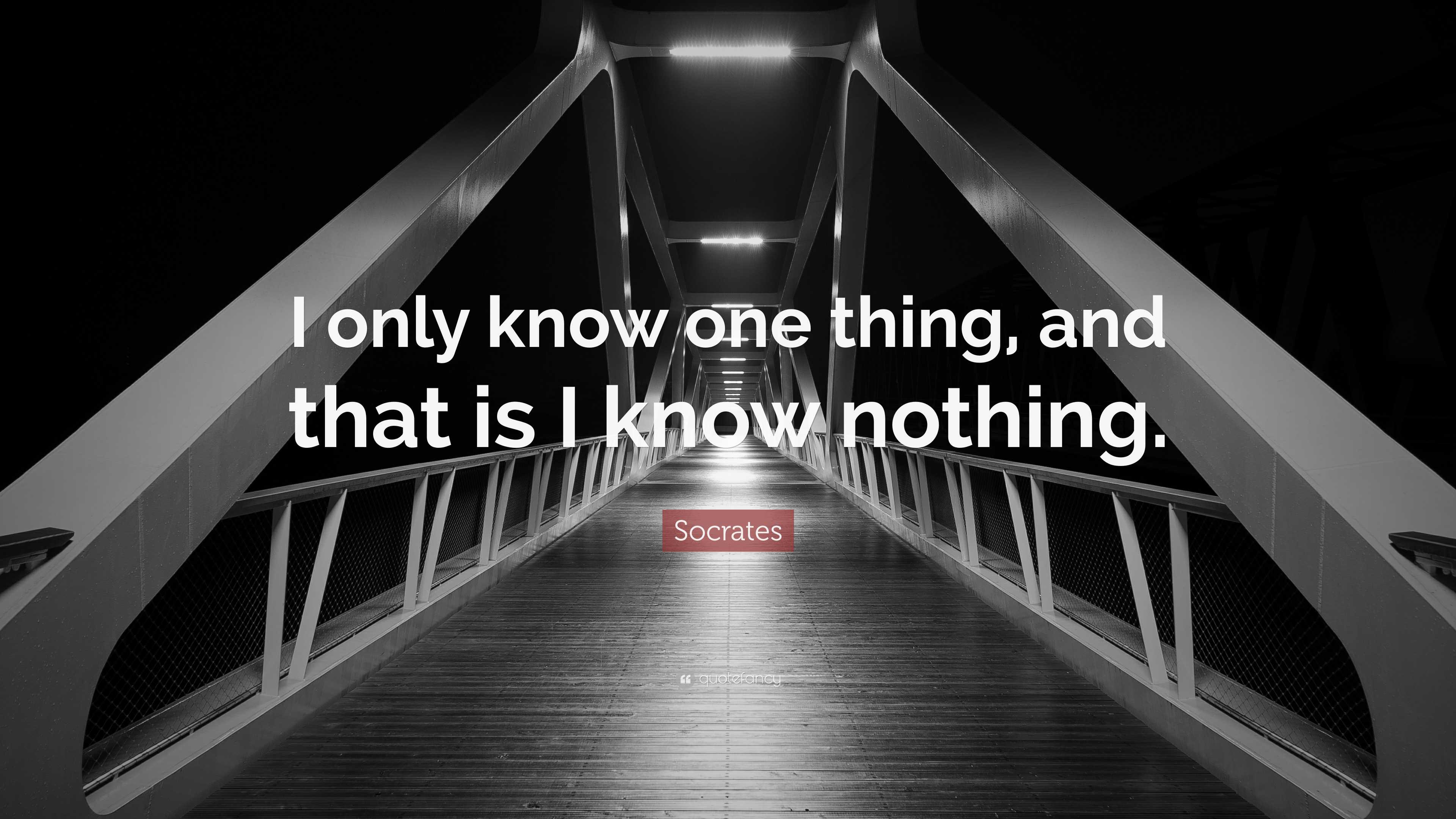 Socrates Quote: “I only know one thing, and that is I know nothing.”