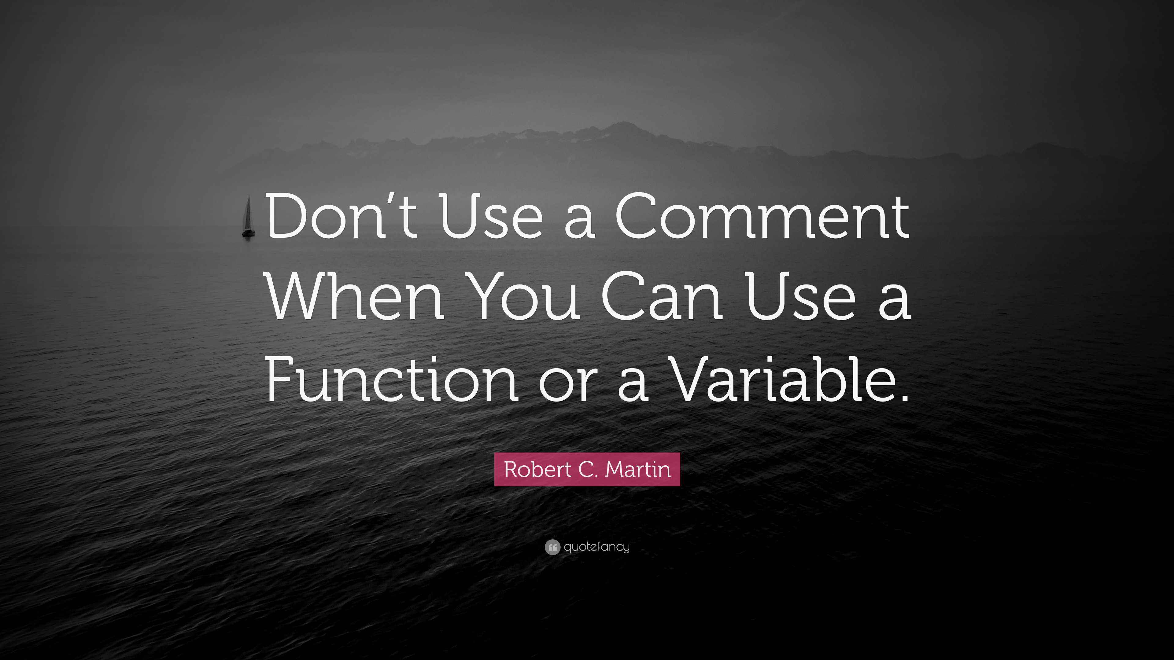 Robert C. Martin Quote: “Don’t Use a Comment When You Can Use a ...
