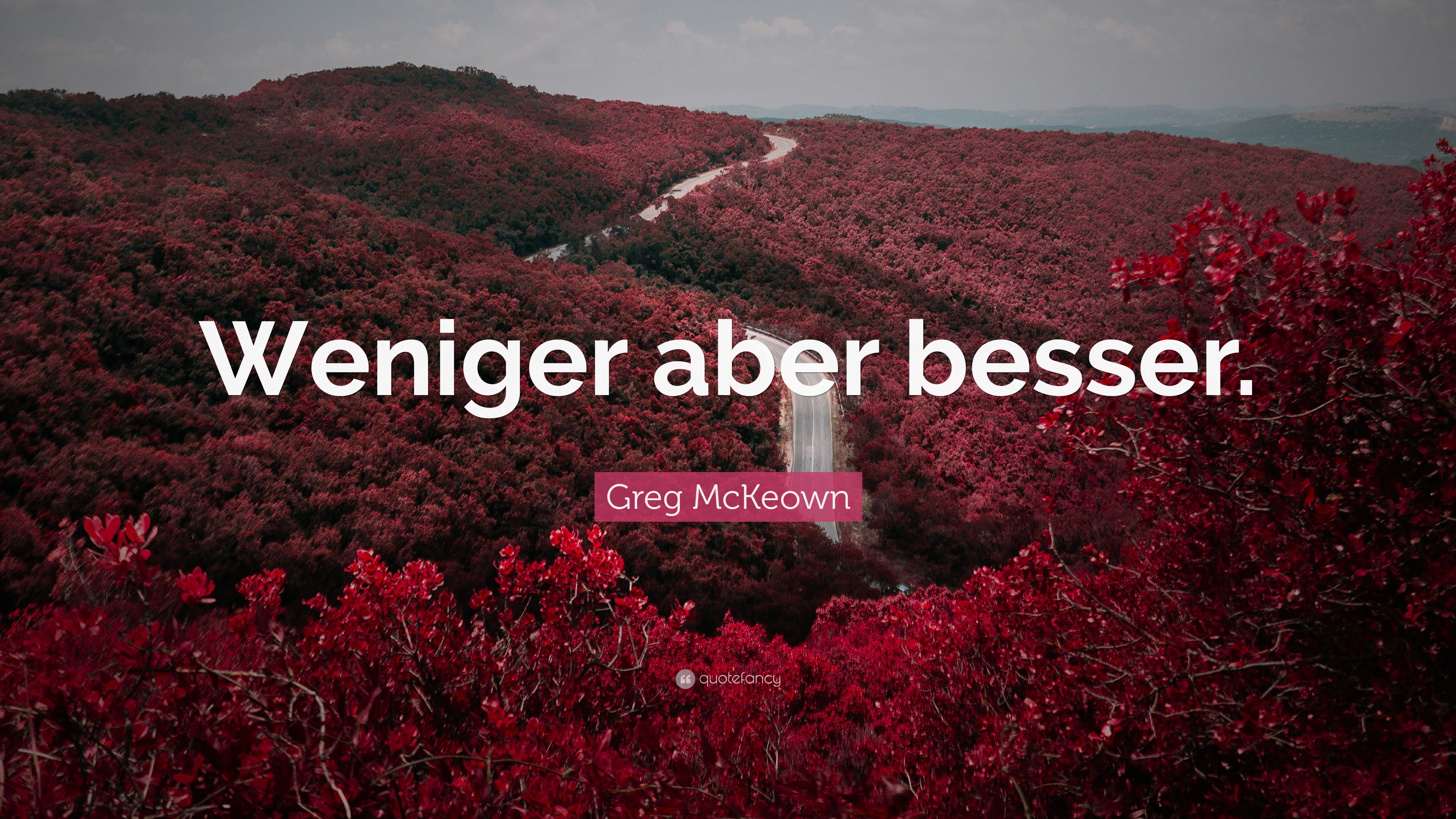 Greg McKeown Quote: “Weniger aber besser.”