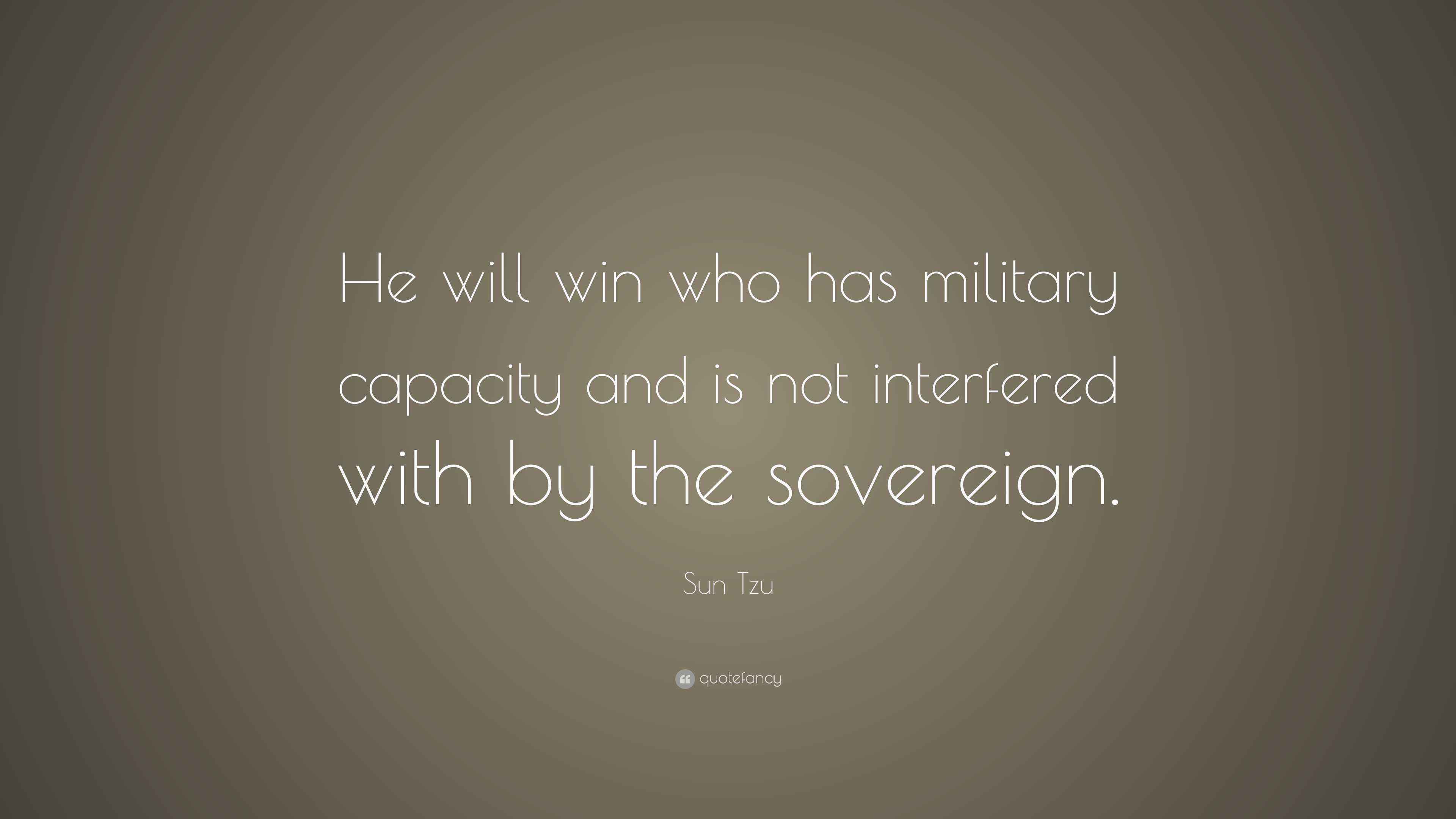 Sun Tzu Quote: “He will win who has military capacity and is not ...
