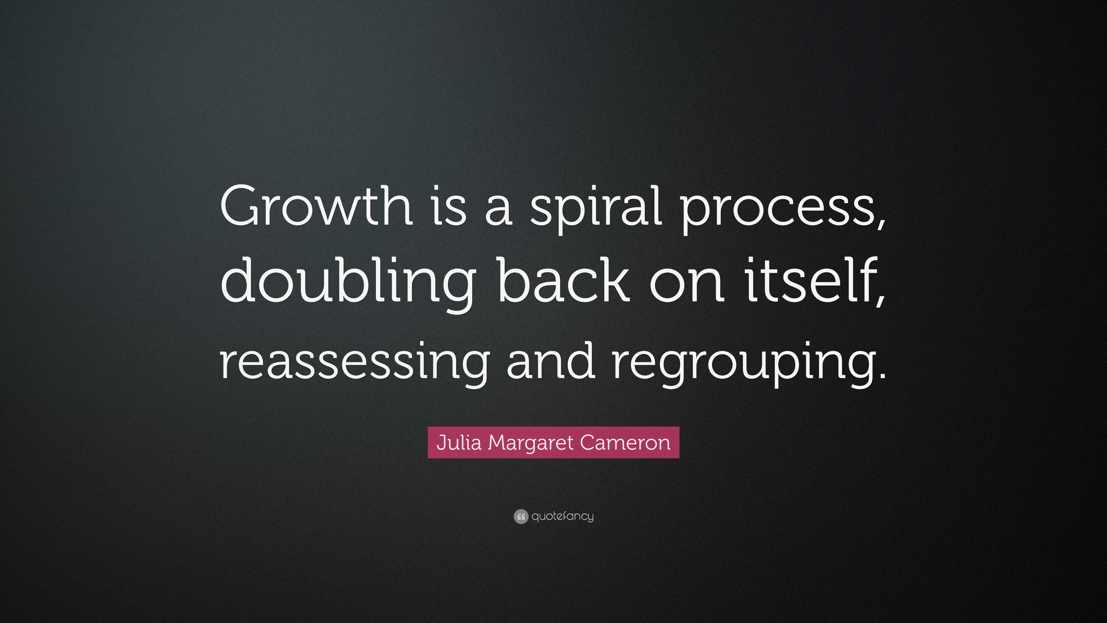 Julia Margaret Cameron Quote: “Growth is a spiral process, doubling ...