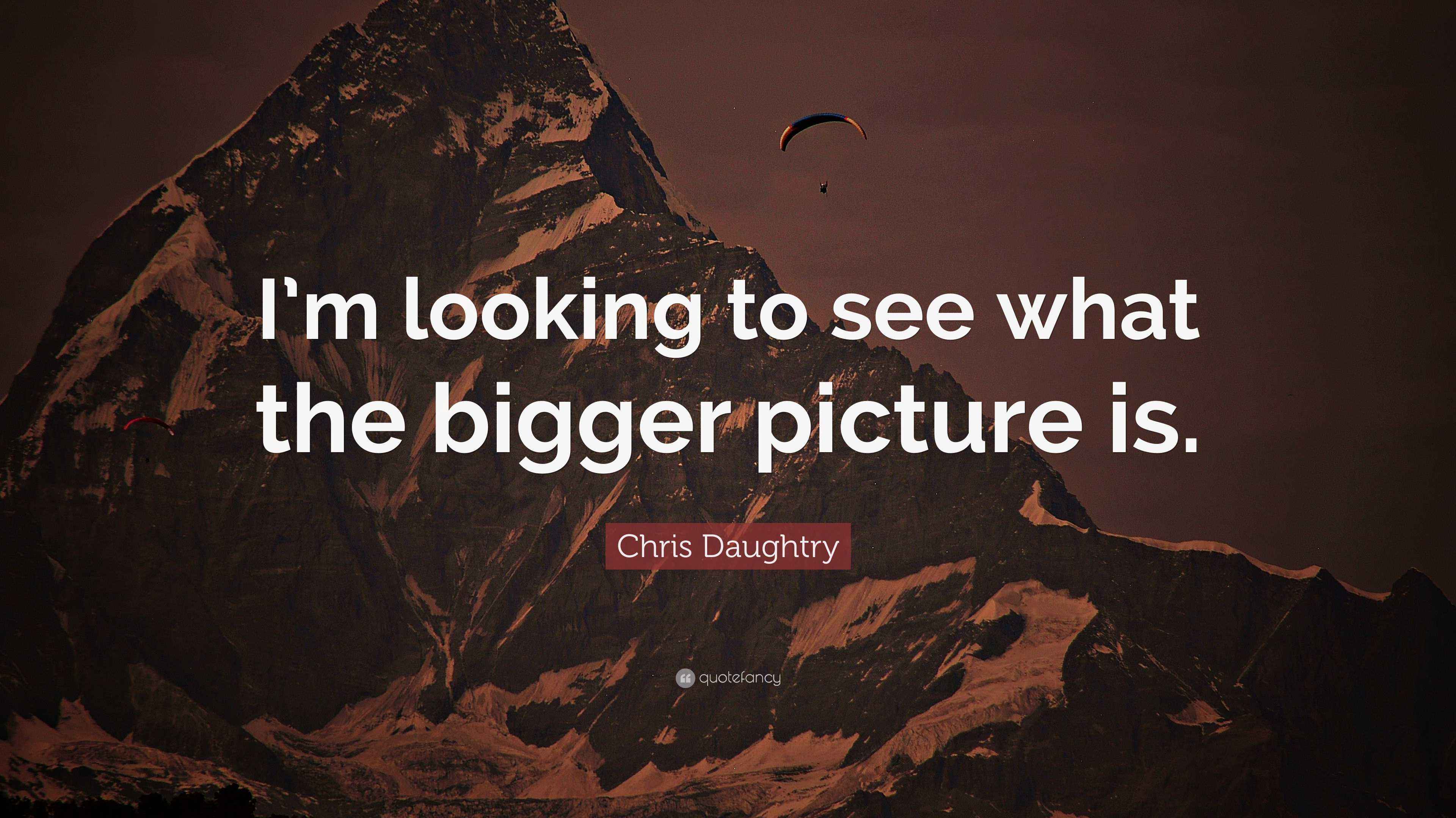 Chris Daughtry Quote: “I’m looking to see what the bigger picture is.”
