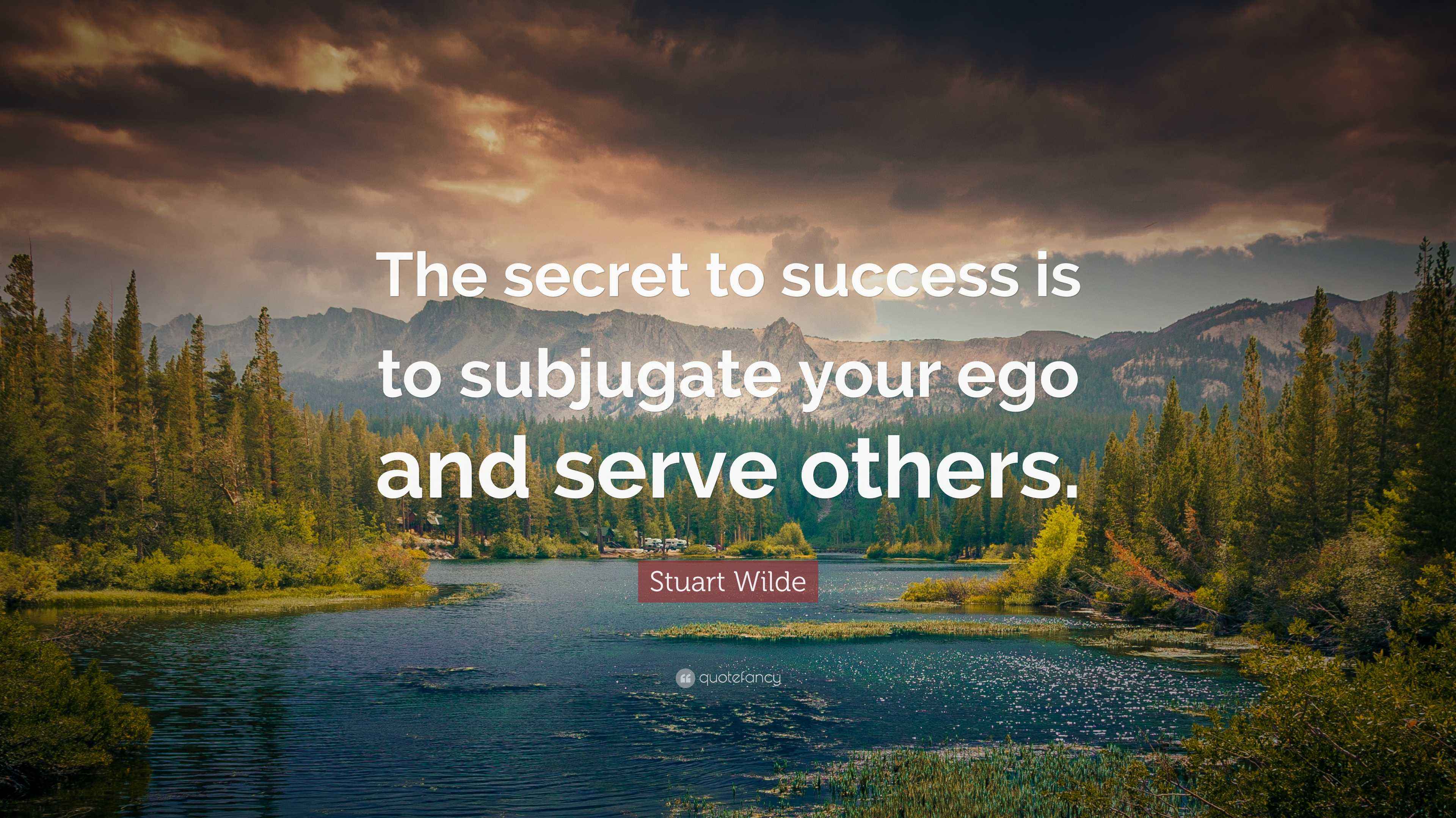 Stuart Wilde Quote: “The secret to success is to subjugate your ego and ...