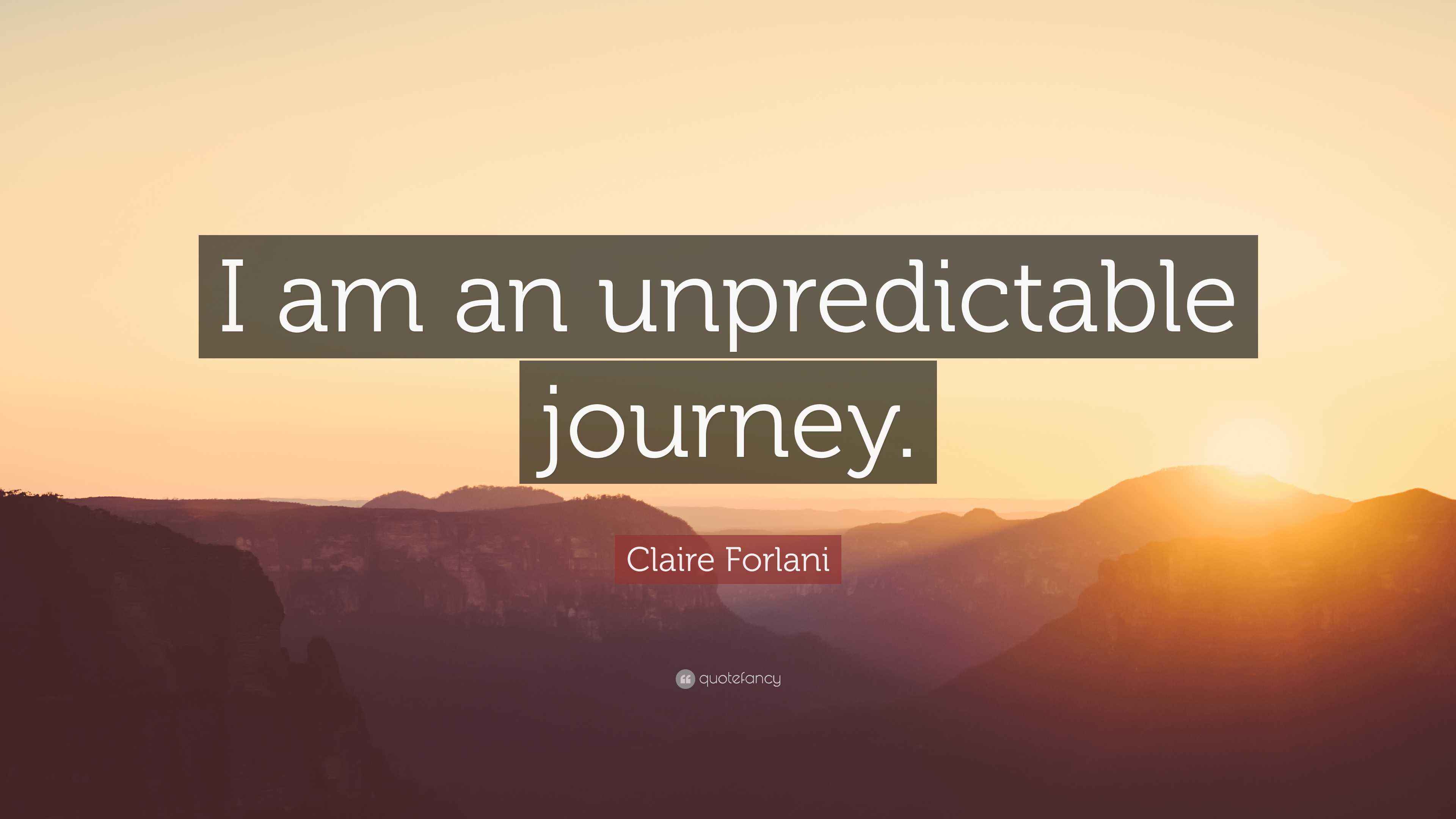 Claire Forlani Quote: “I am an unpredictable journey.”