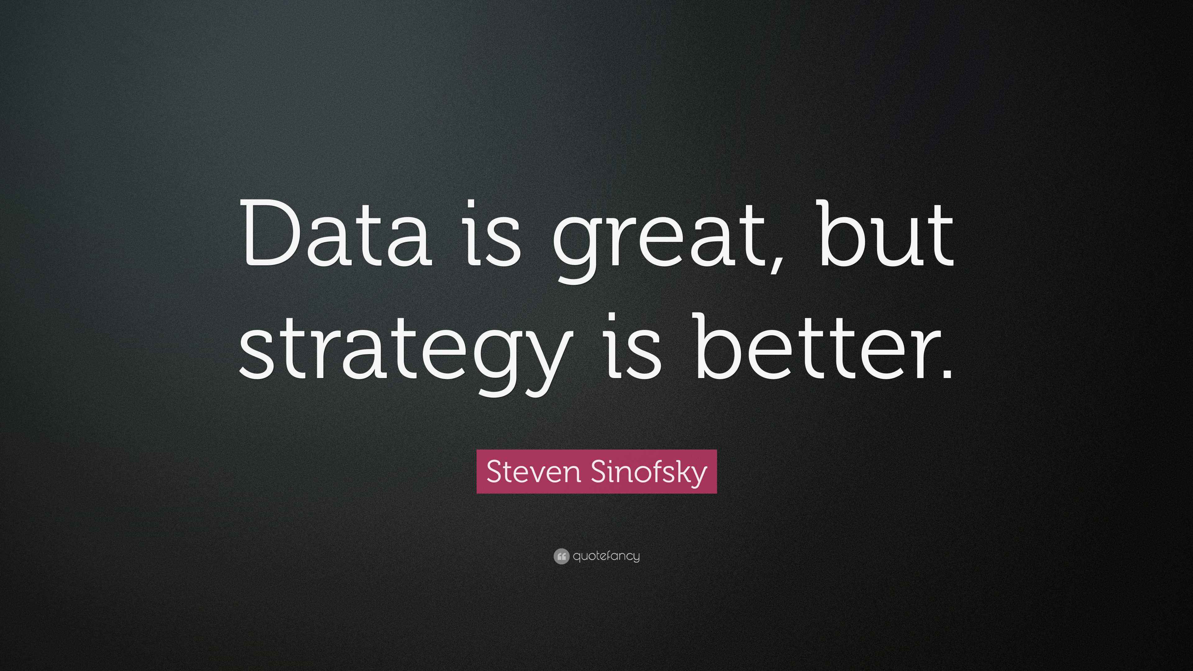 Steven Sinofsky Quote: “Data is great, but strategy is better.”