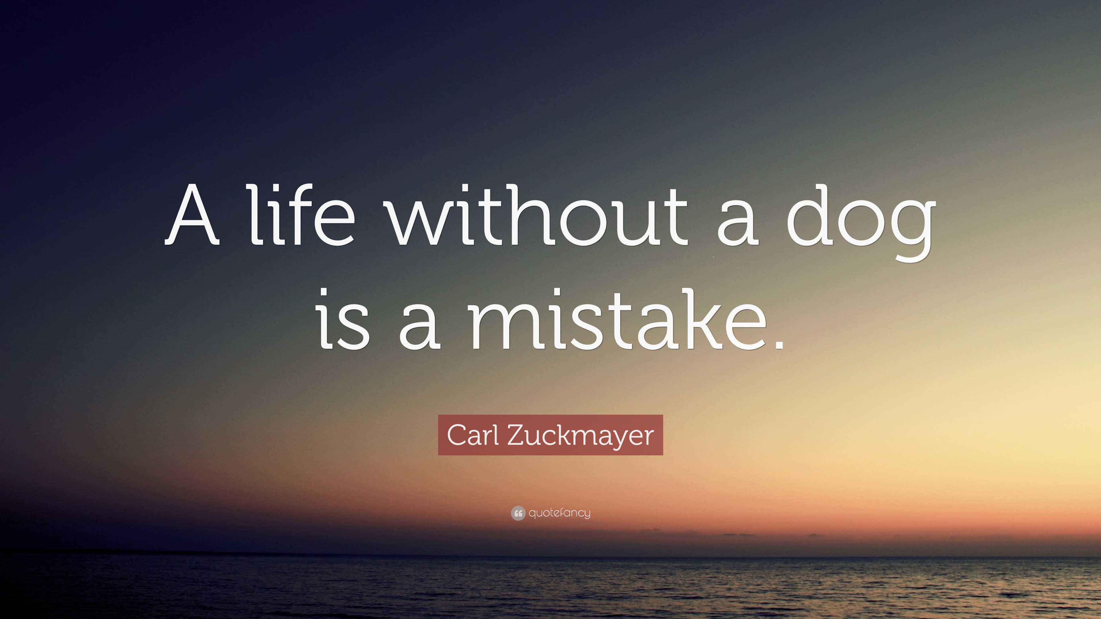 Carl Zuckmayer Quote: “A life without a dog is a mistake.”