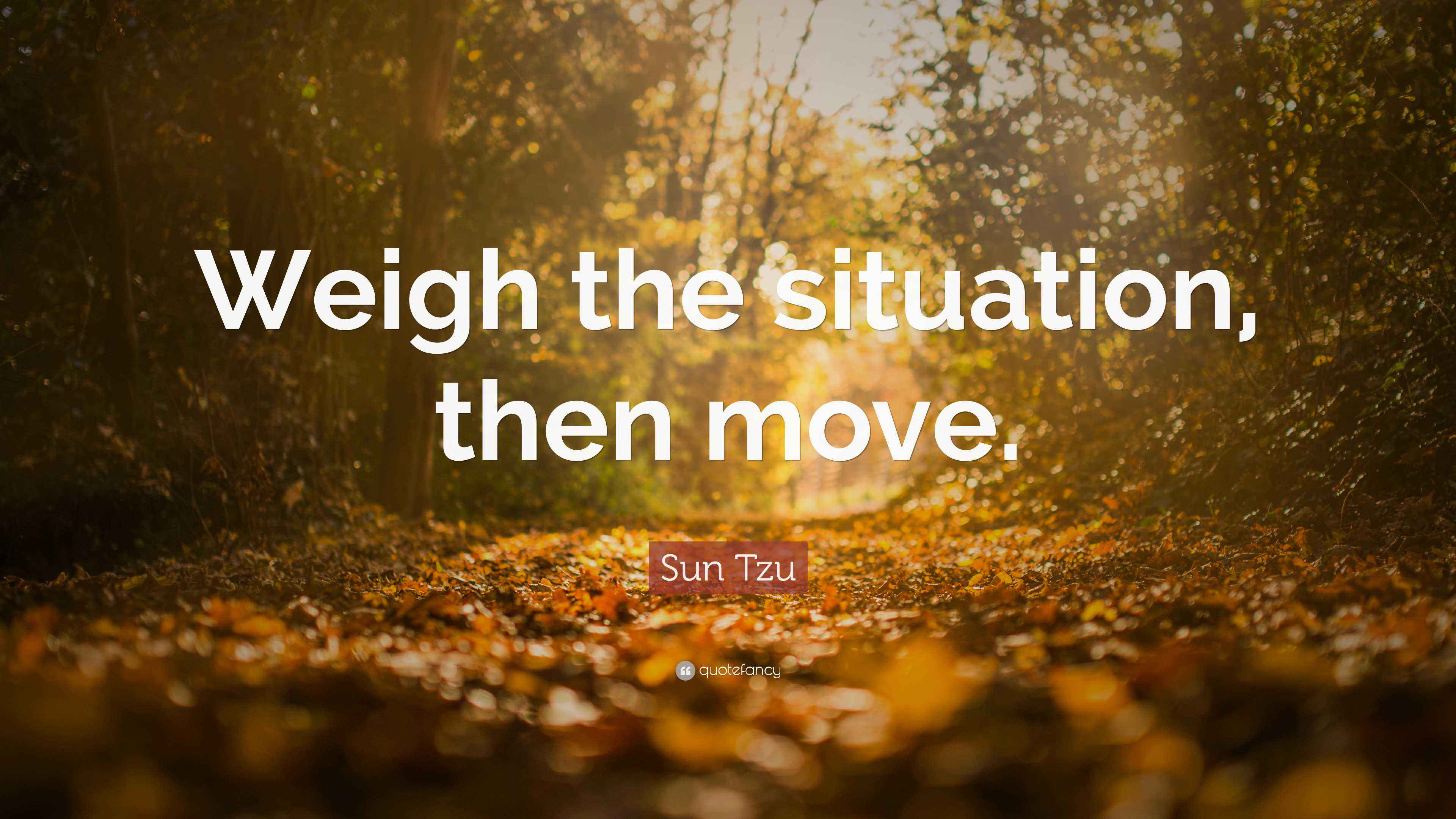 Sun Tzu Quote: “Weigh the situation, then move.”