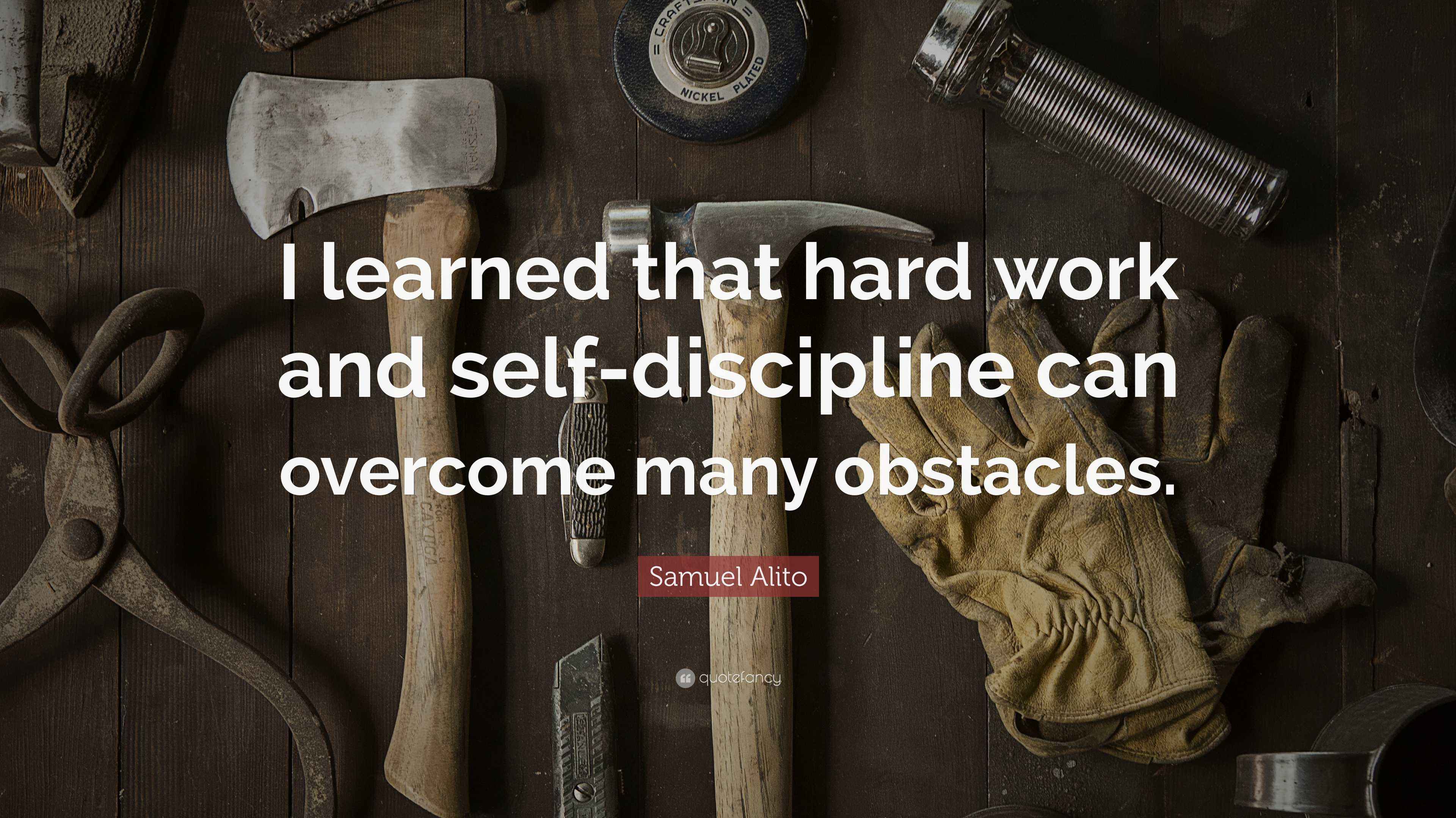 Samuel Alito Quote: “I learned that hard work and self-discipline can ...