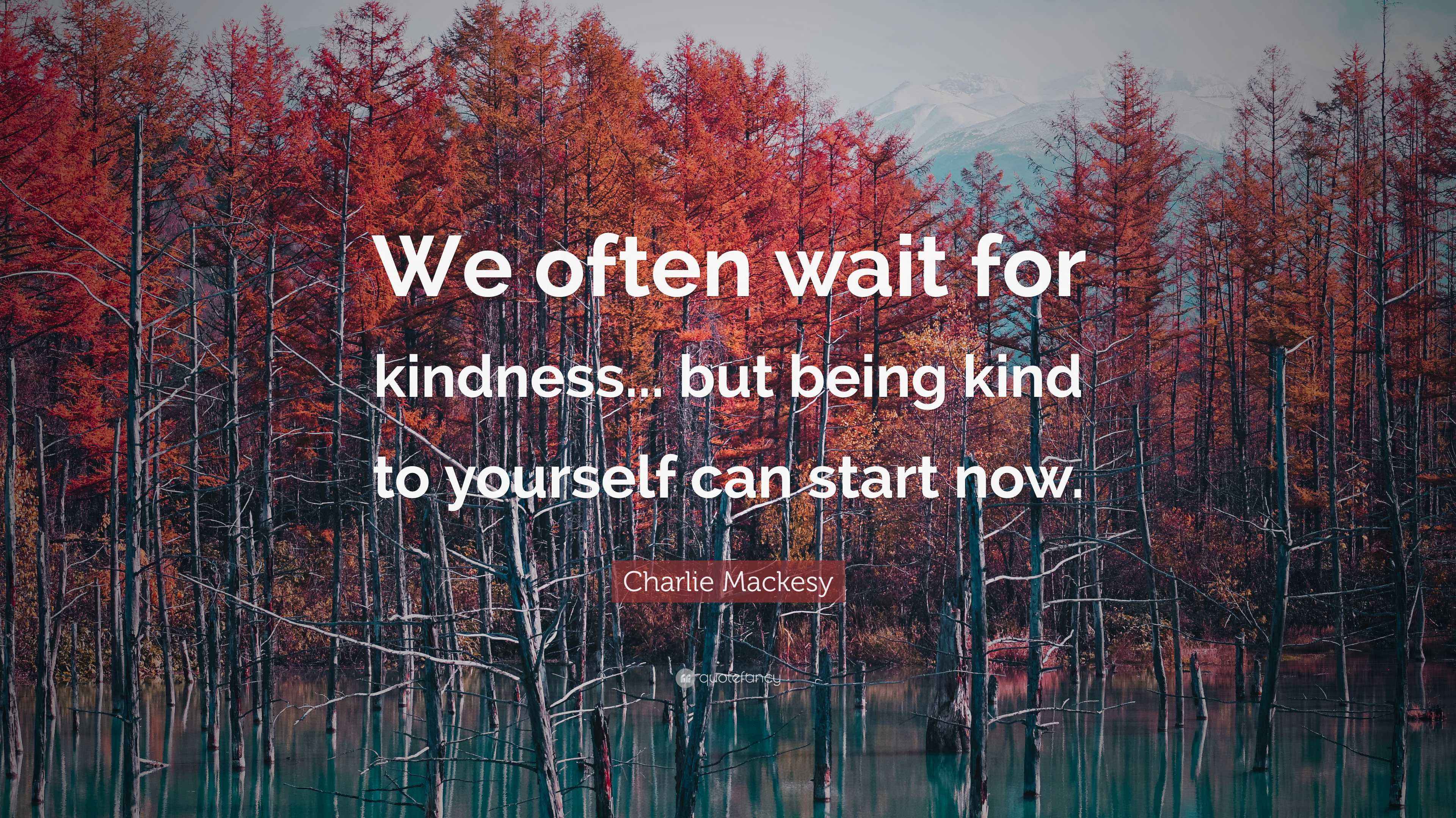 Charlie Mackesy Quote: “We often wait for kindness... but being kind to ...