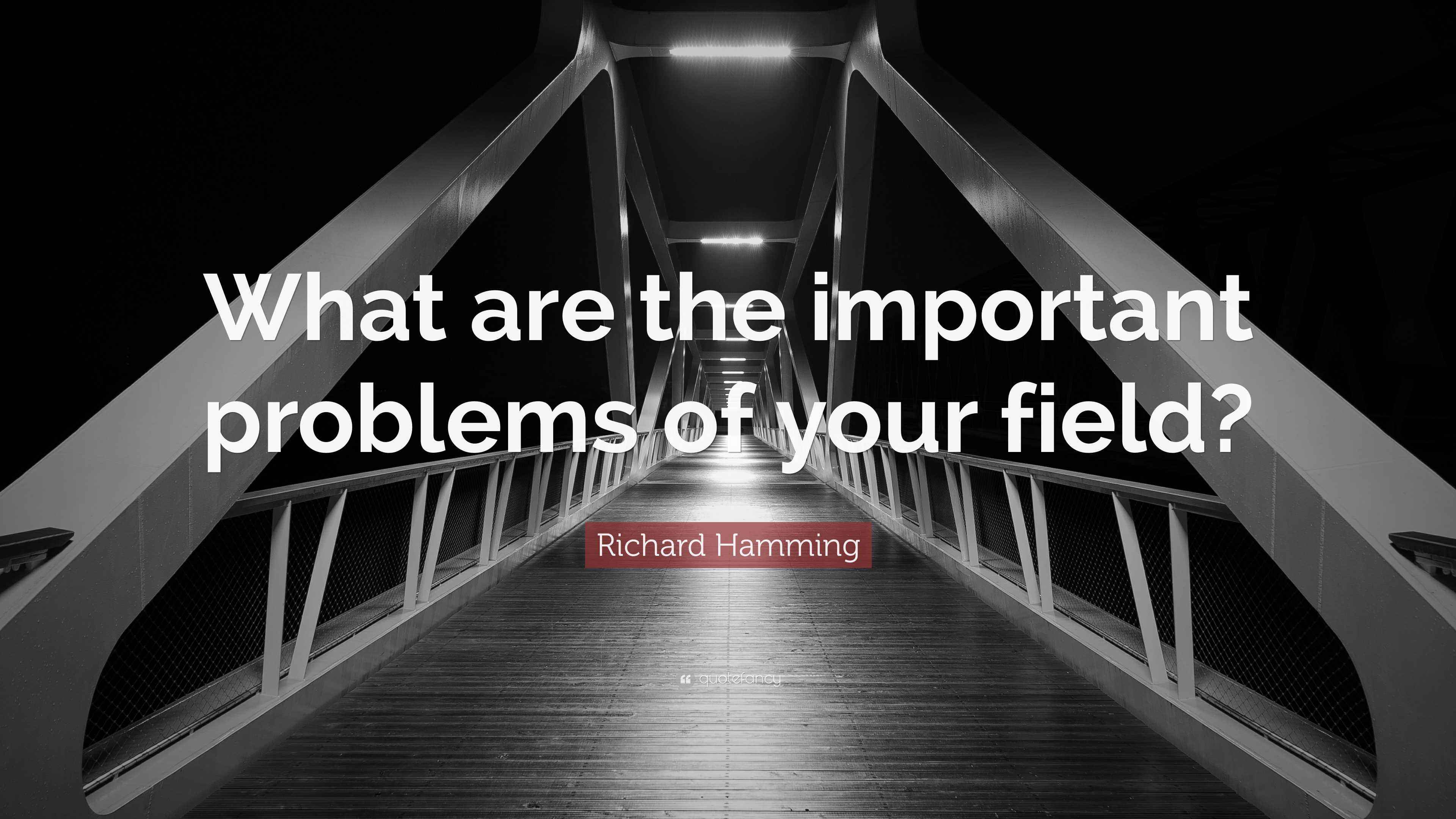 Richard Hamming Quote: “What are the important problems of your field?”