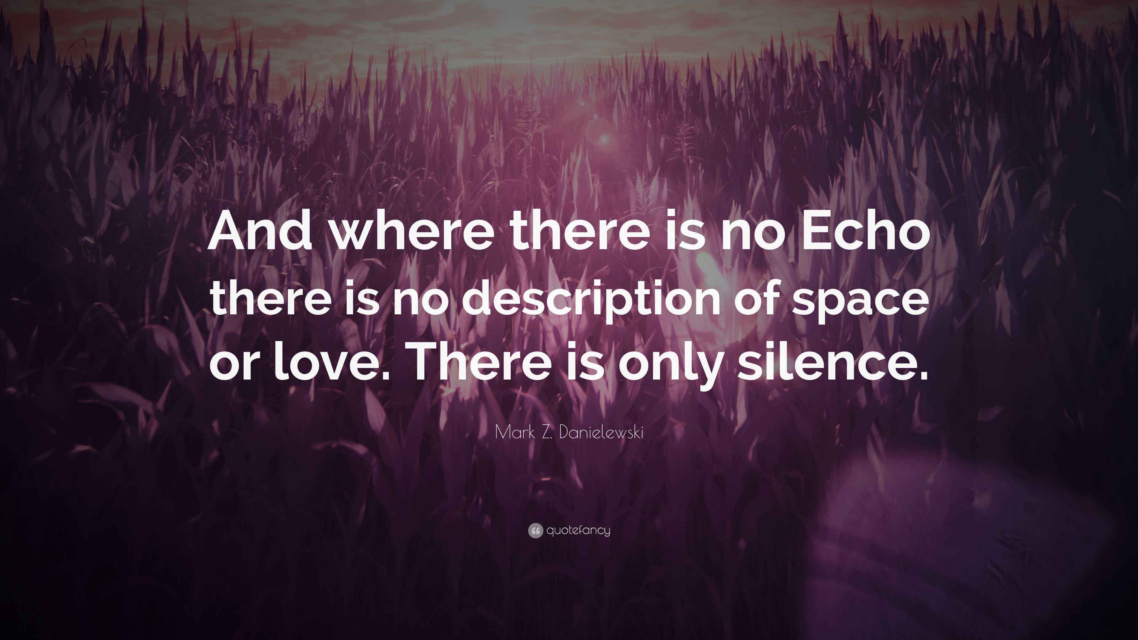 Mark Z. Danielewski Quote: “And where there is no Echo there is no description of space or love ...