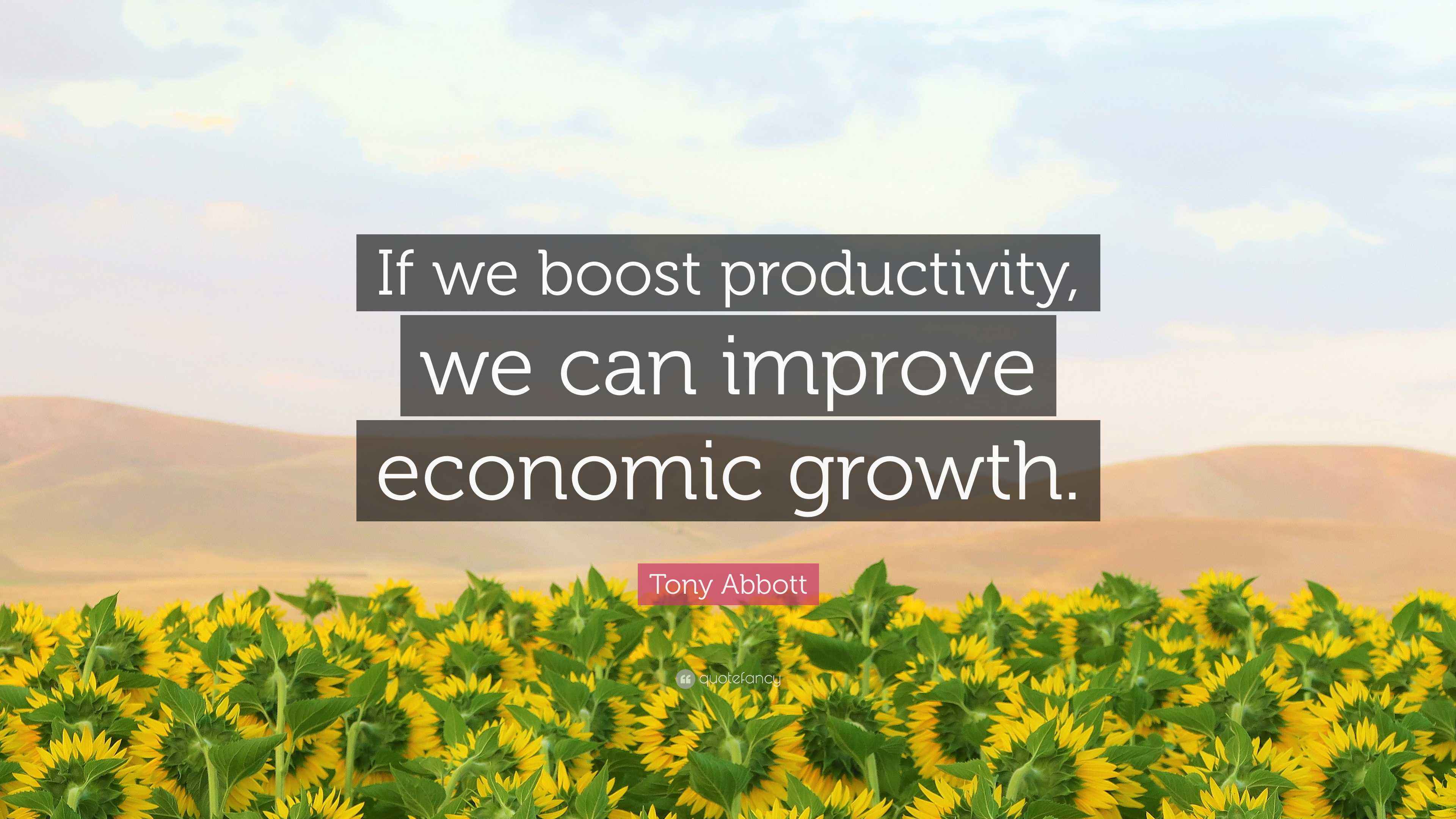 Tony Abbott Quote: “If we boost productivity, we can improve economic ...