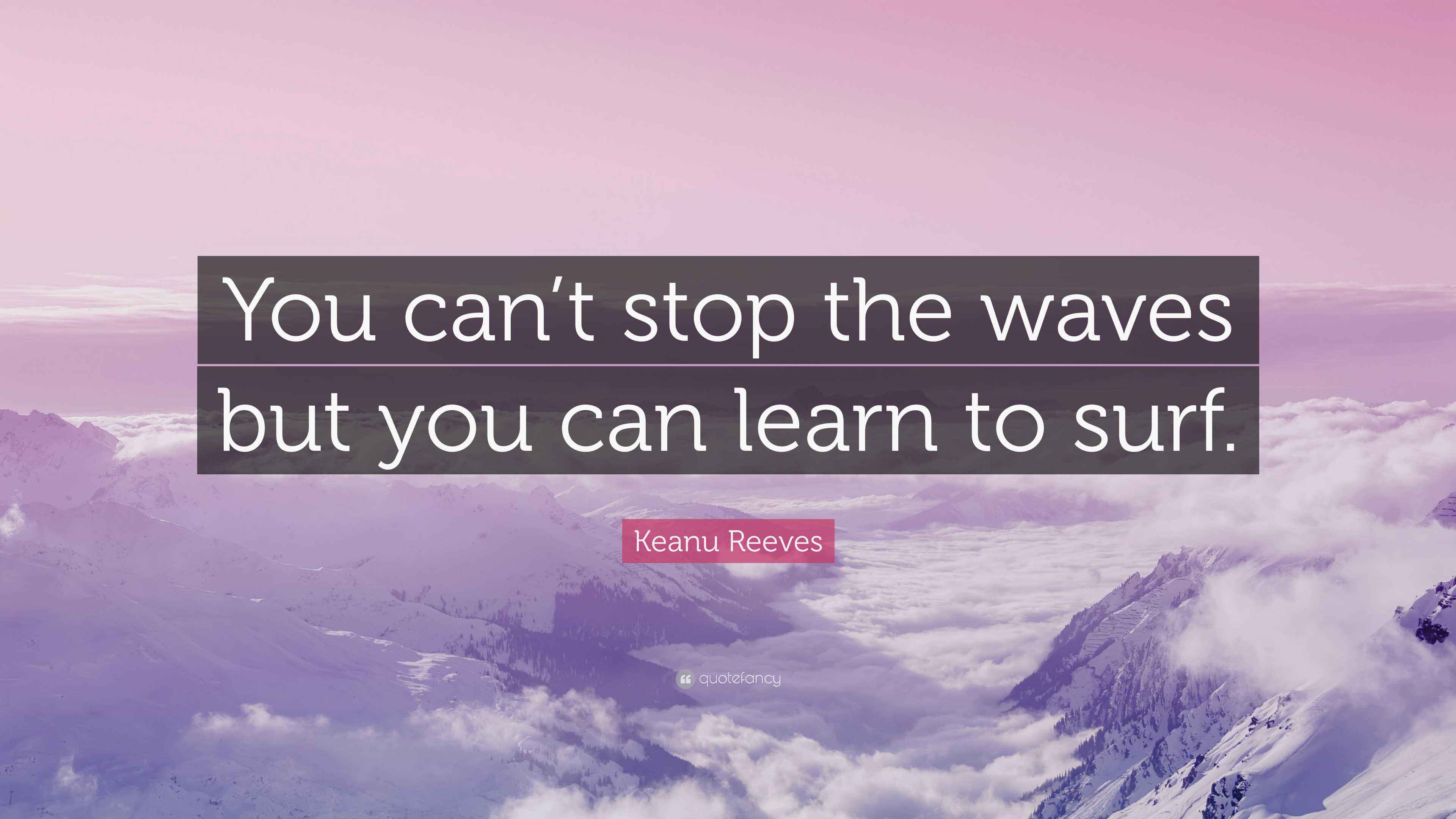 Keanu Reeves Quote: “You can’t stop the waves but you can learn to surf.”