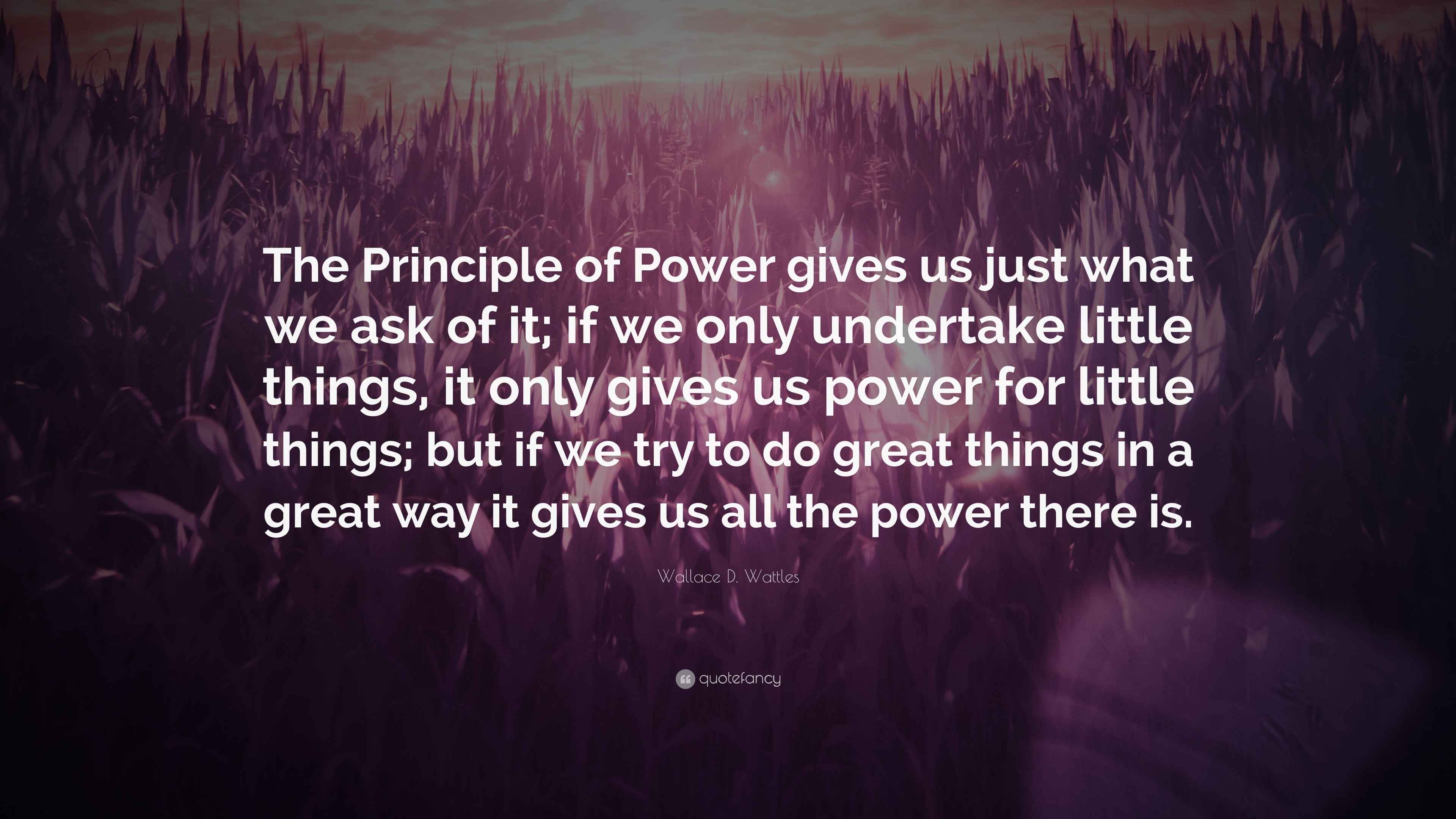 Wallace D. Wattles Quote: “The Principle of Power gives us just what we ...