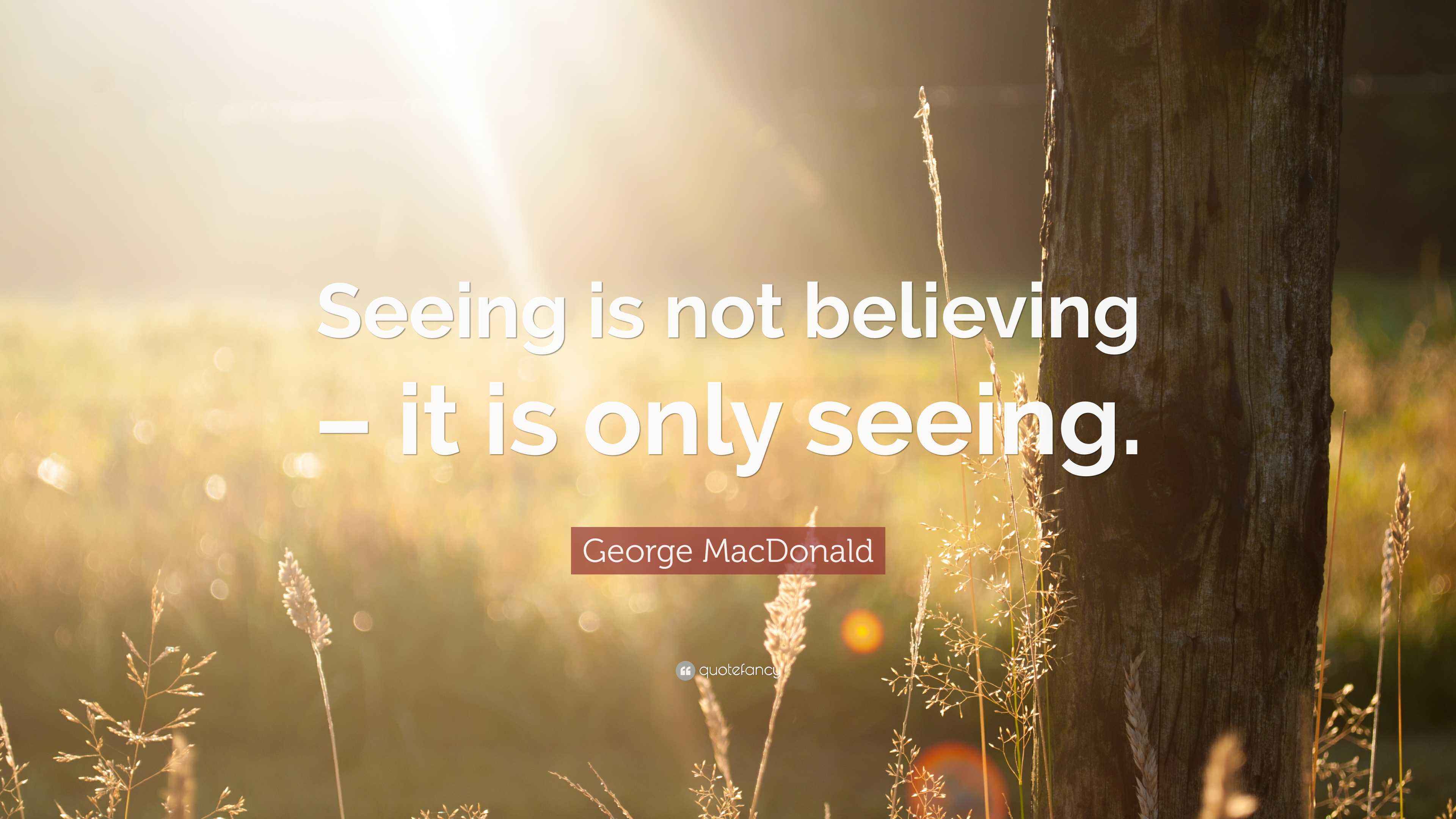 George MacDonald Quote: “Seeing is not believing – it is only seeing.”