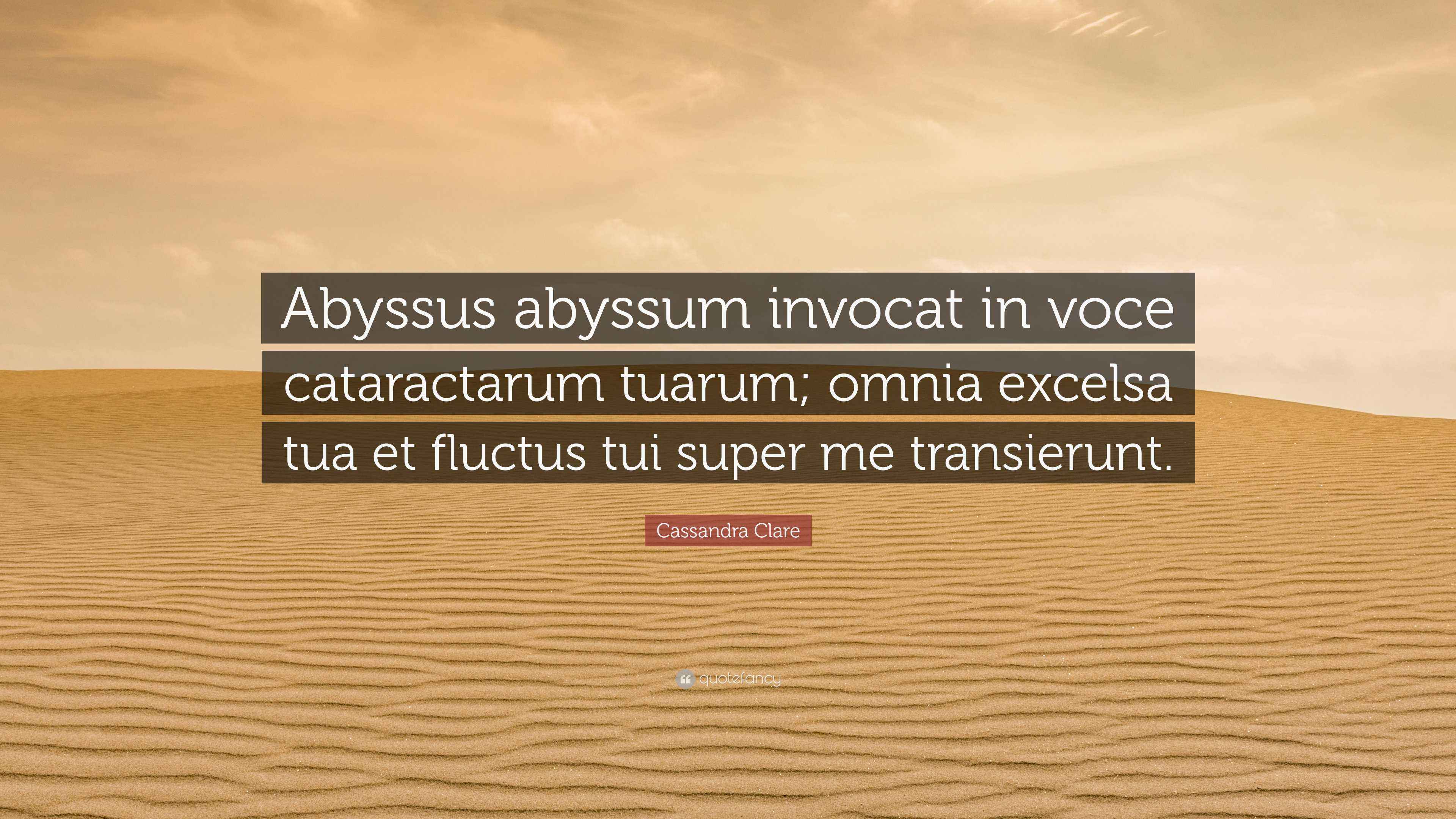 Cassandra Clare Quote: “Abyssus abyssum invocat in voce cataractarum ...