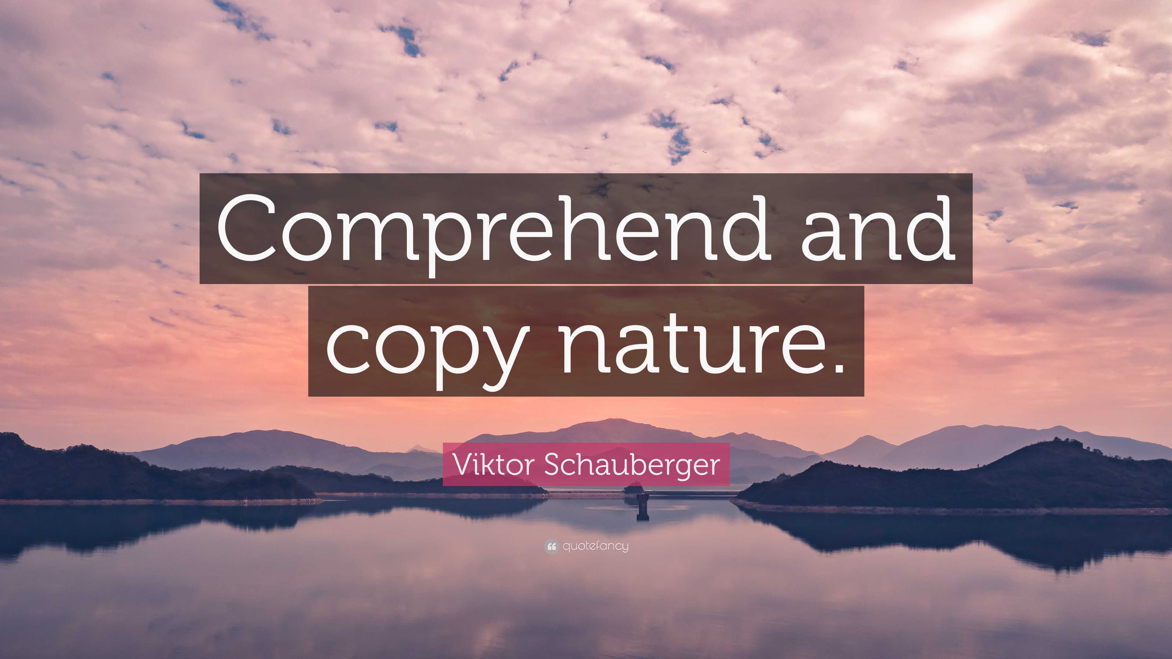 Viktor Schauberger Quote: “Comprehend and copy nature.”