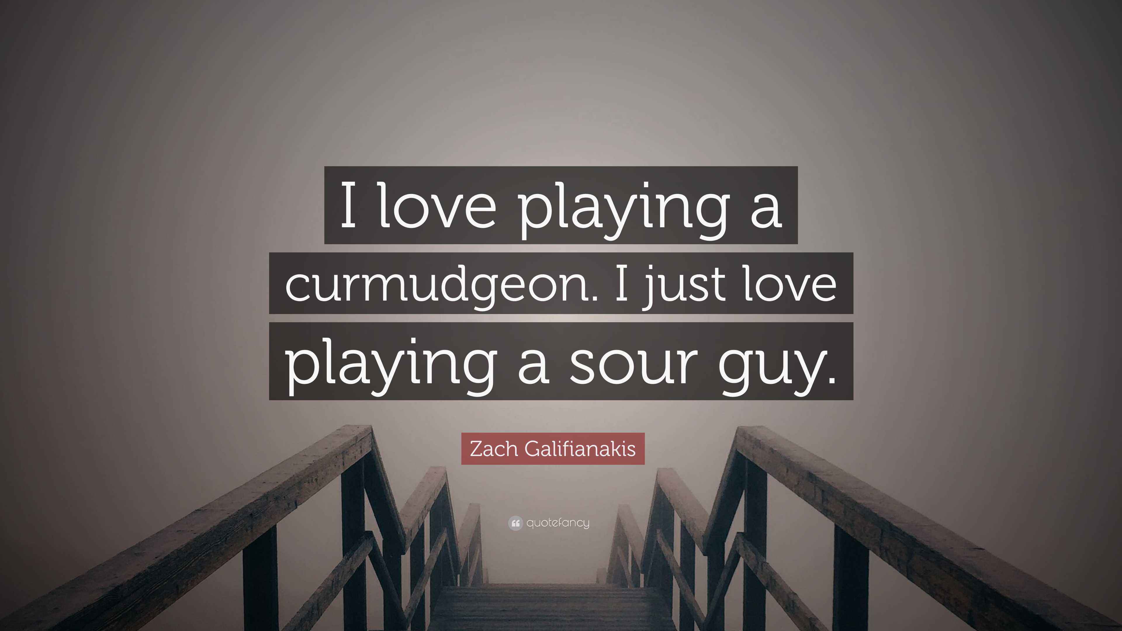 Zach Galifianakis Quote: “I love playing a curmudgeon. I just love ...