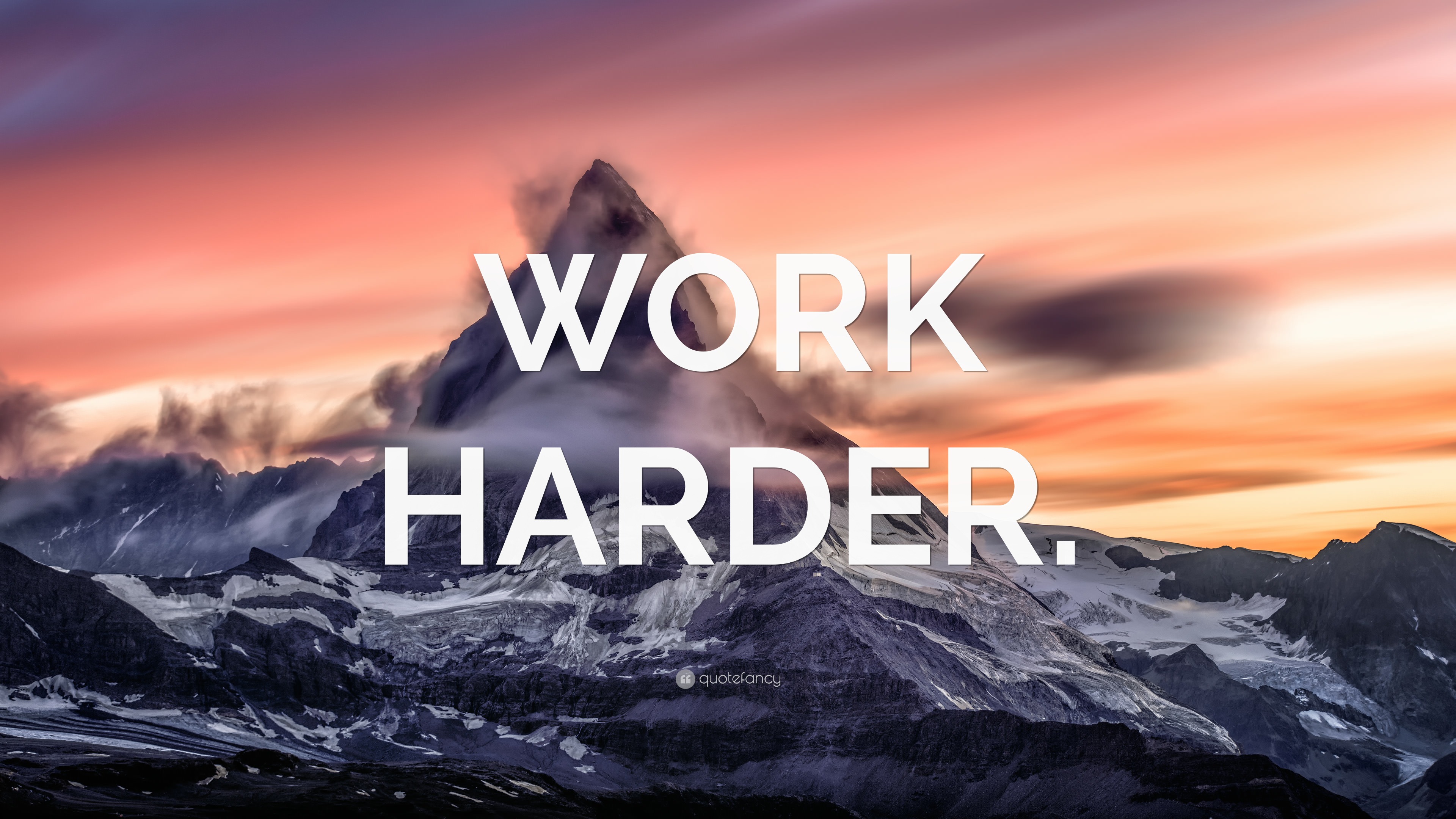 “WORK HARDER.” Wallpaper by QuoteFancy