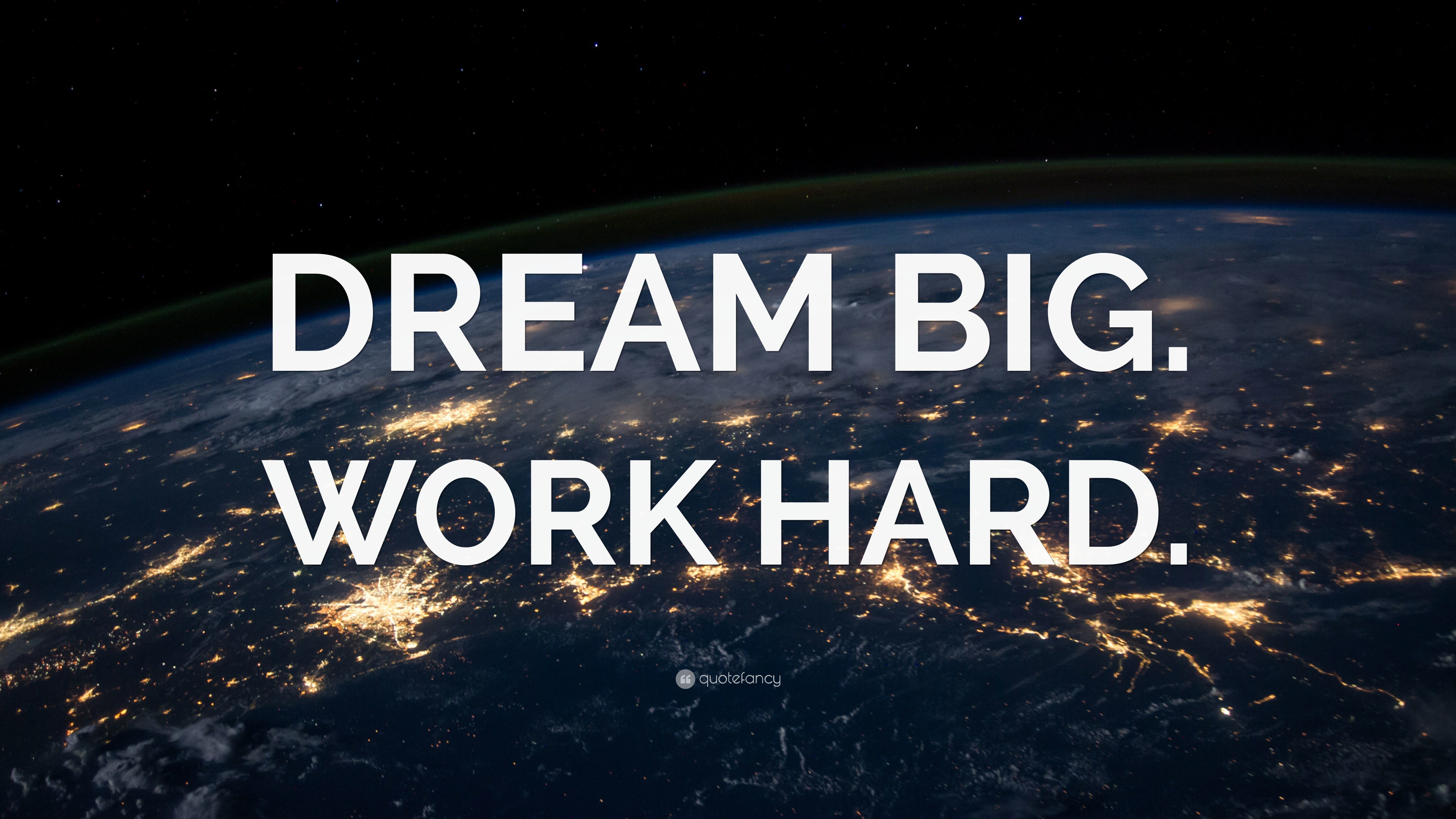 “DREAM BIG. WORK HARD.” Wallpaper by QuoteFancy