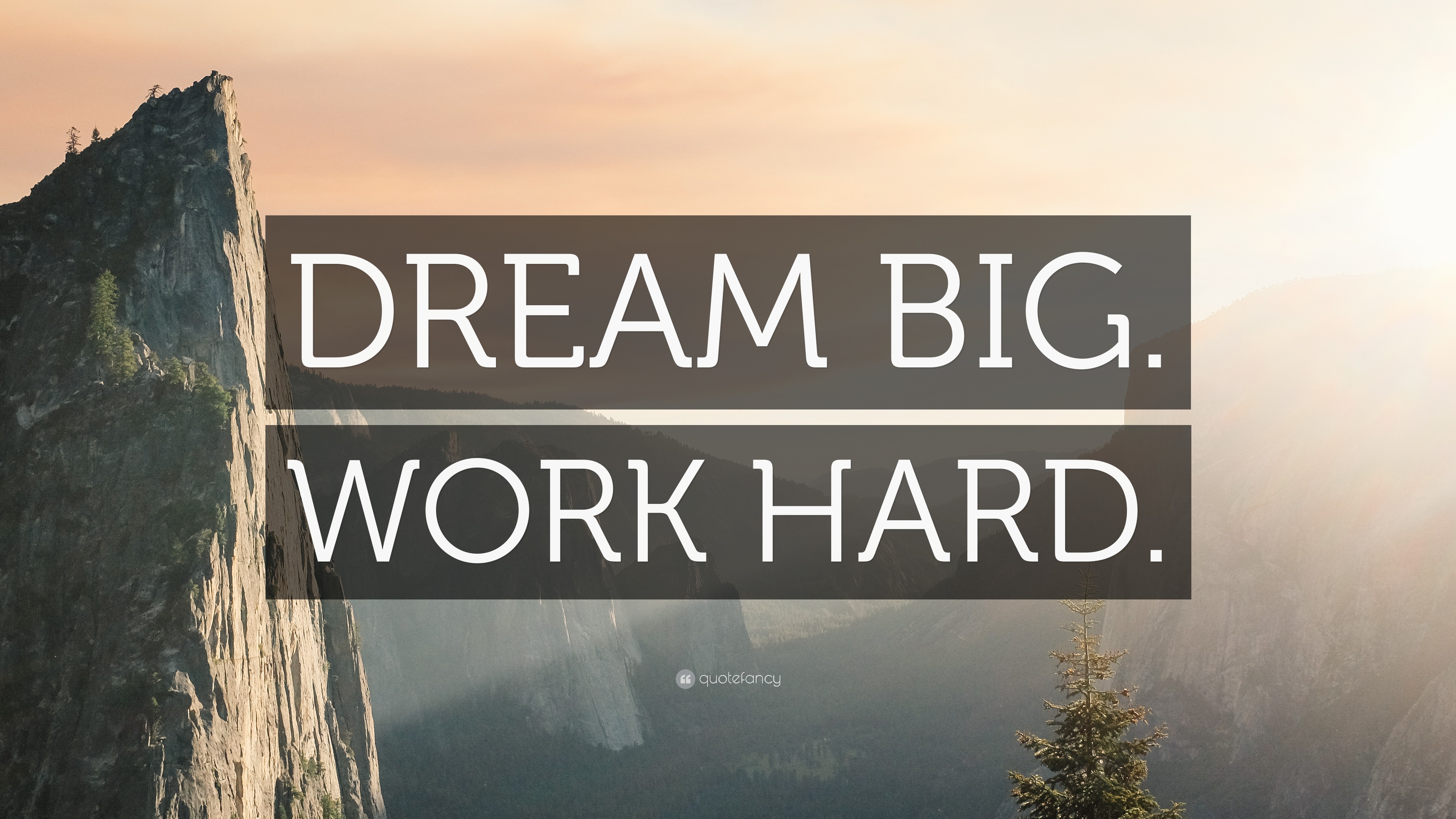 “DREAM BIG. WORK HARD.” Wallpaper by QuoteFancy