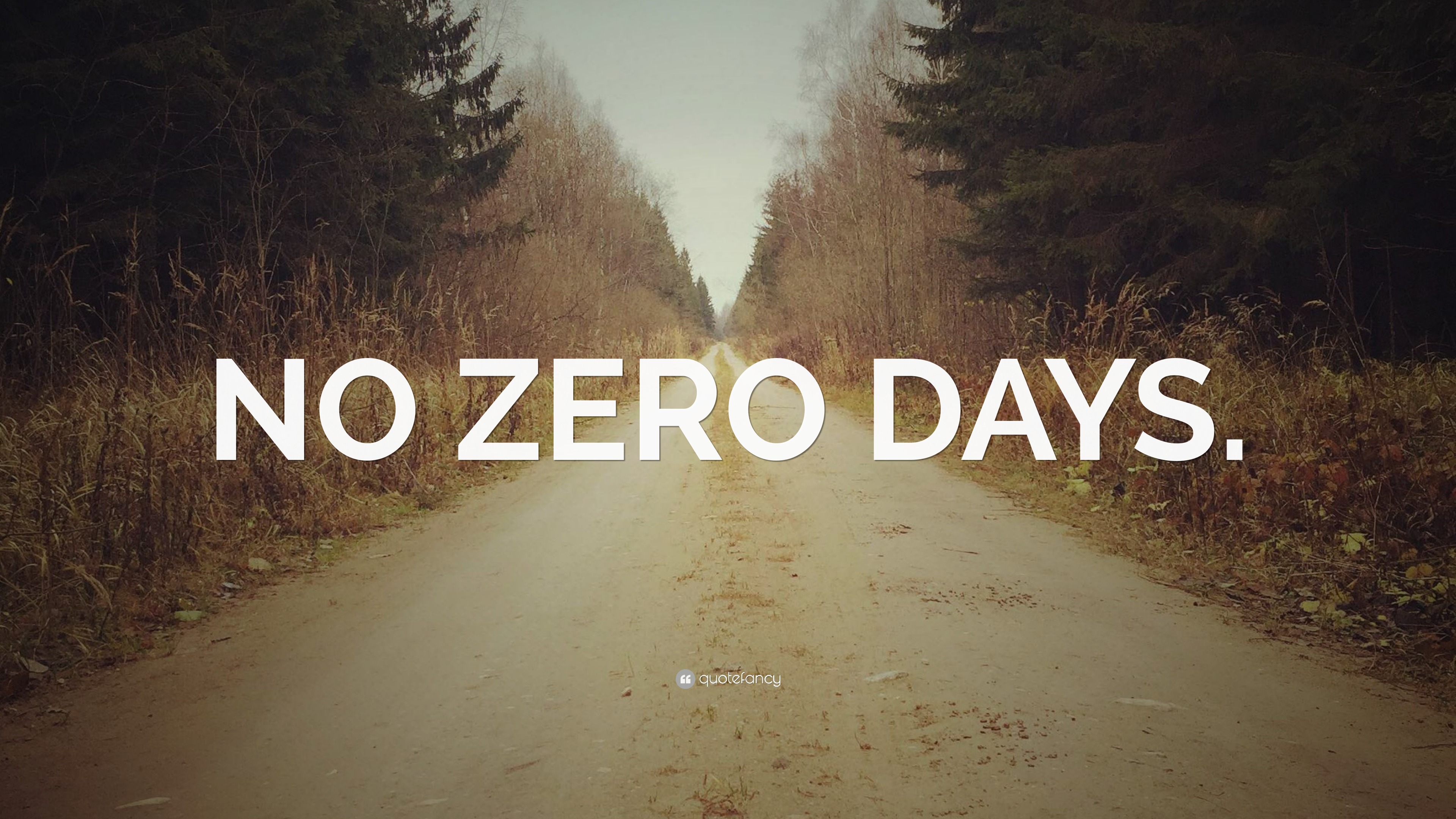 “NO ZERO DAYS.” Wallpaper by QuoteFancy