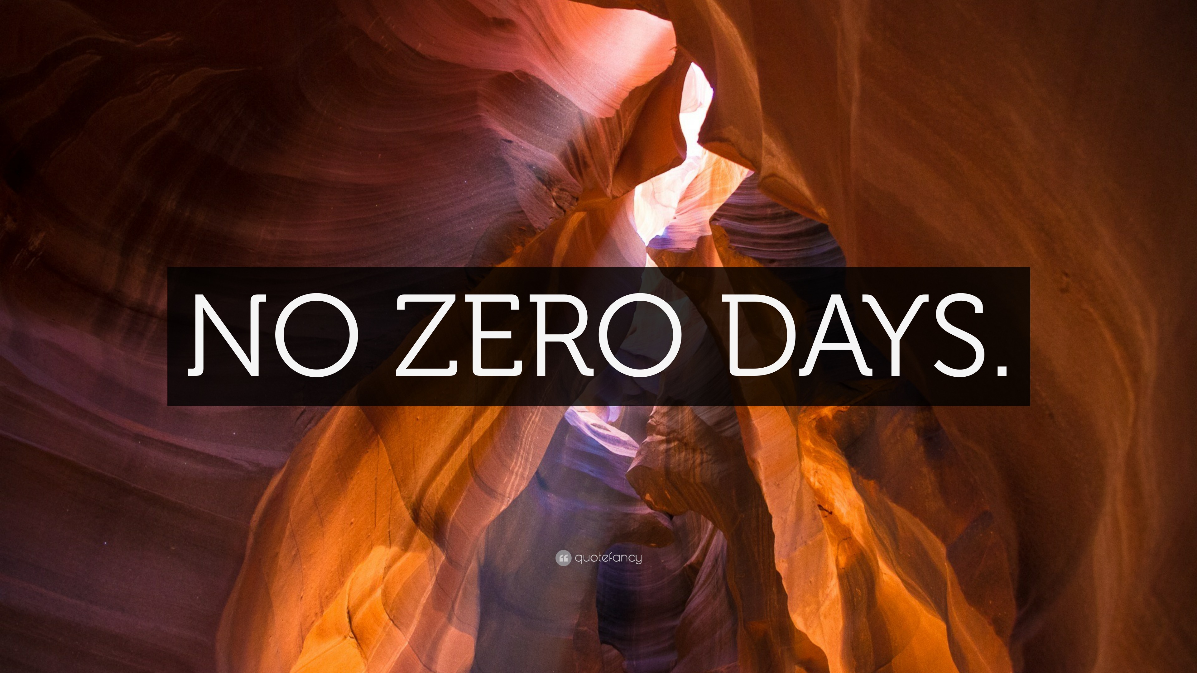 “NO ZERO DAYS.” Wallpaper by QuoteFancy