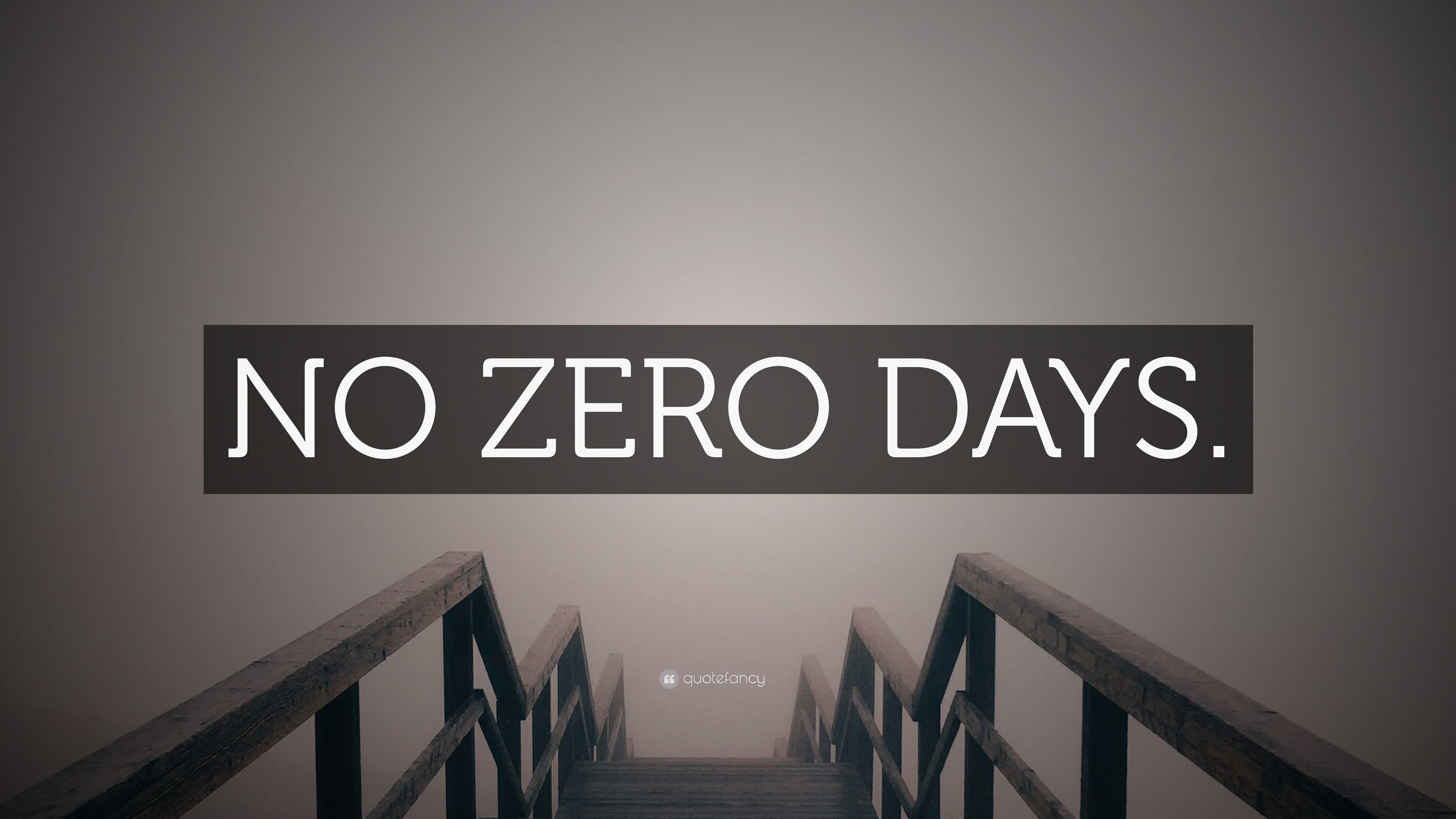 “NO ZERO DAYS.” Wallpaper by QuoteFancy