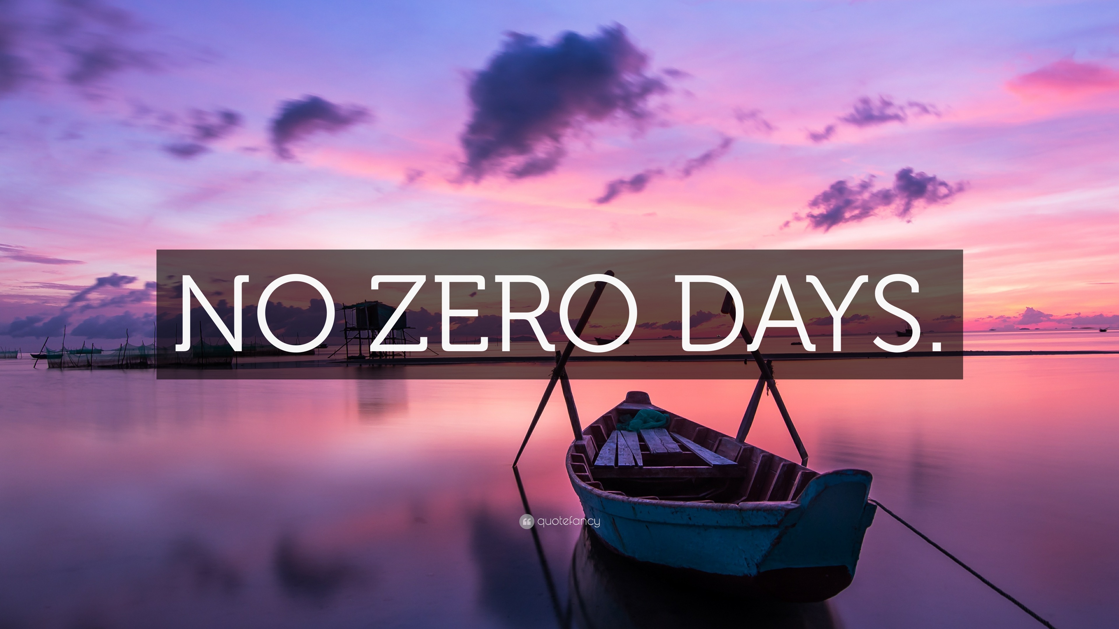 “NO ZERO DAYS.” Wallpaper by QuoteFancy