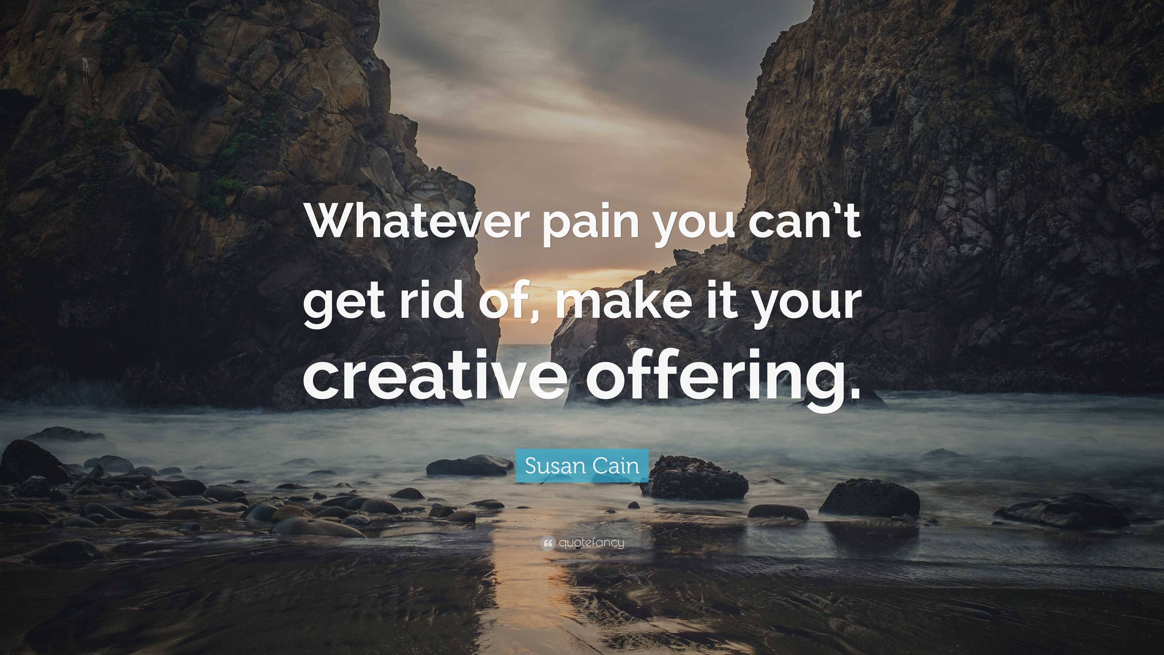 Susan Cain Quote: “Whatever pain you can’t get rid of, make it your ...
