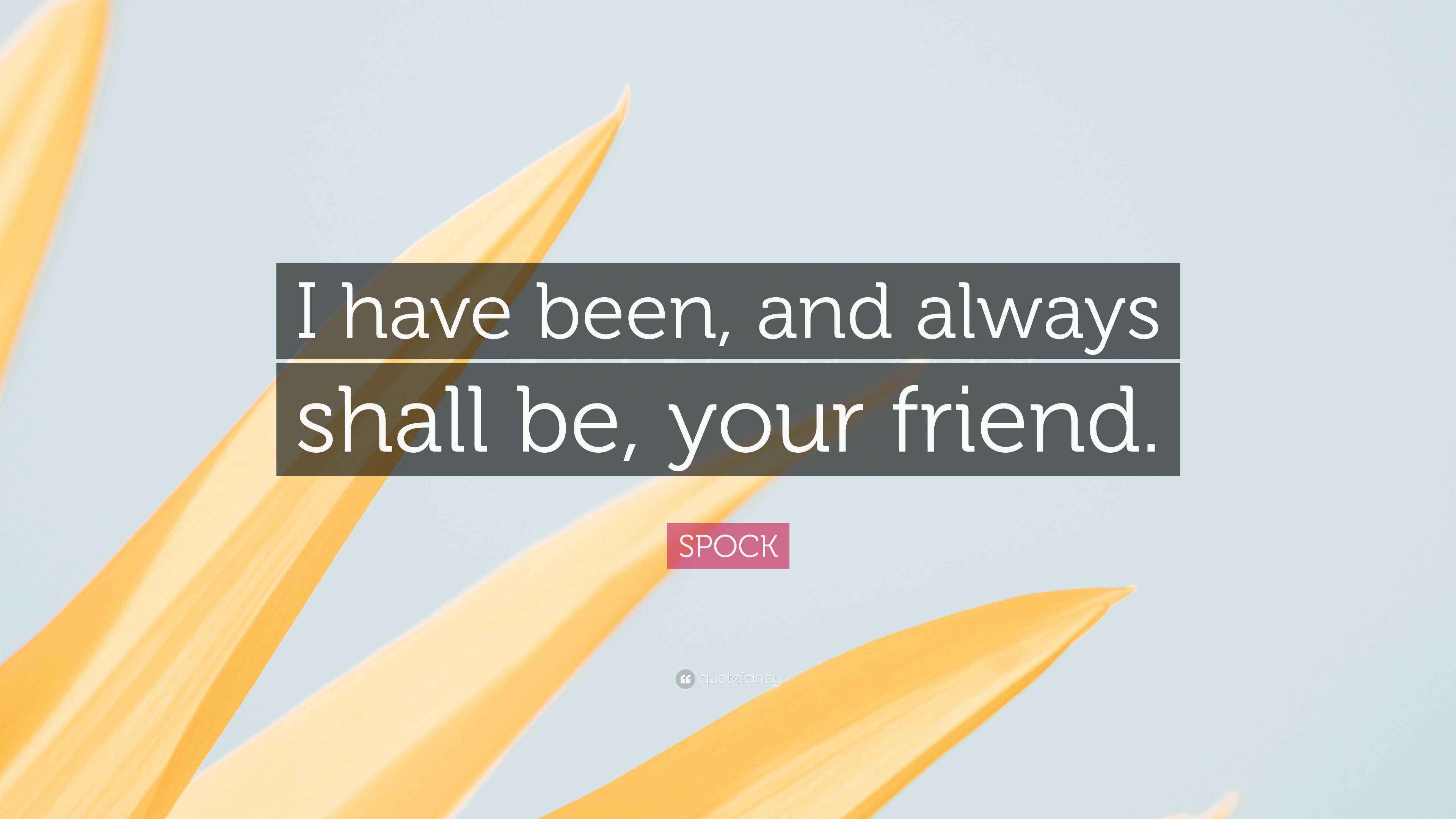 SPOCK Quote: “I have been, and always shall be, your friend.”