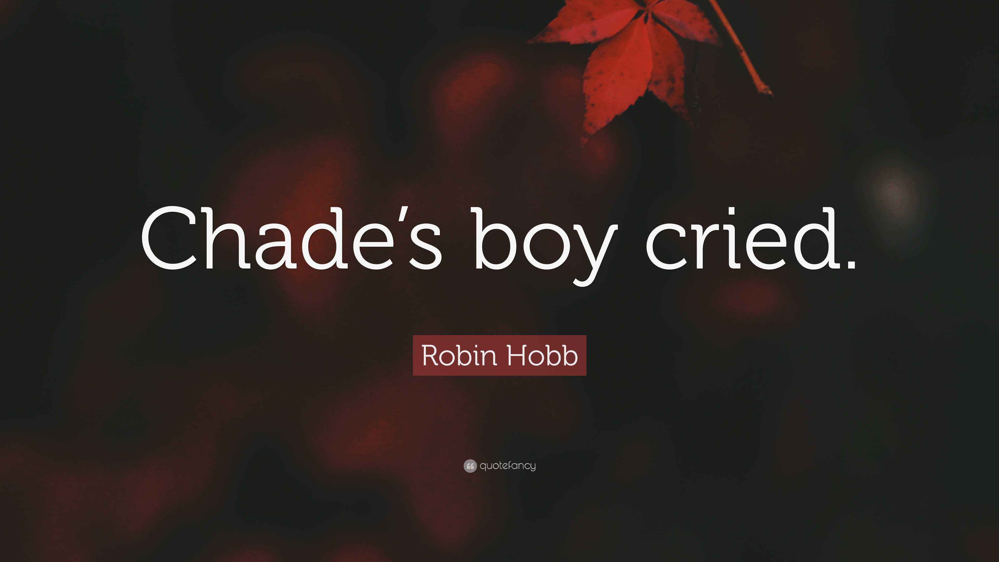 Robin Hobb Quote: “Chade’s boy cried.”