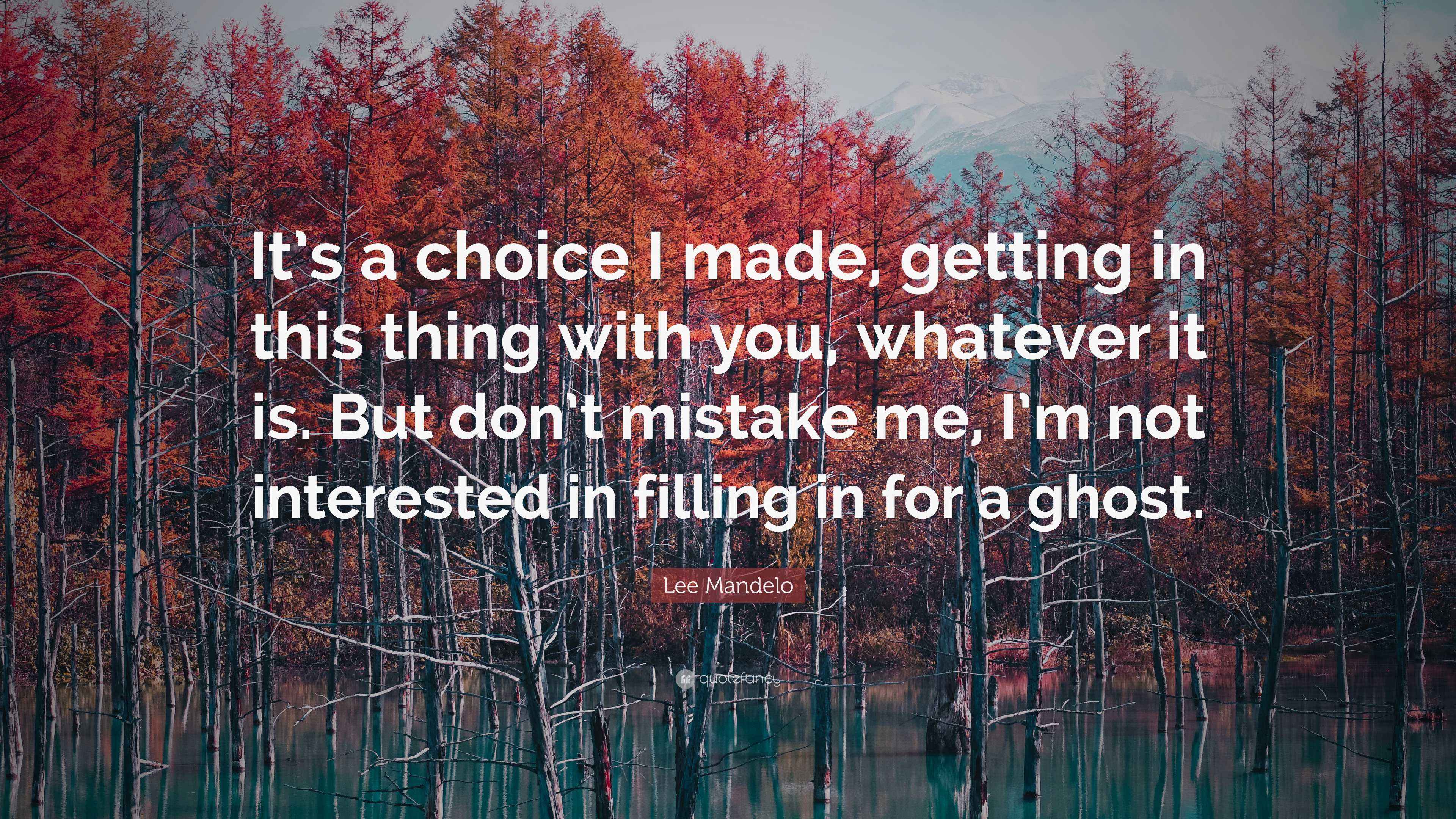 Lee Mandelo Quote: “It’s a choice I made, getting in this thing with ...