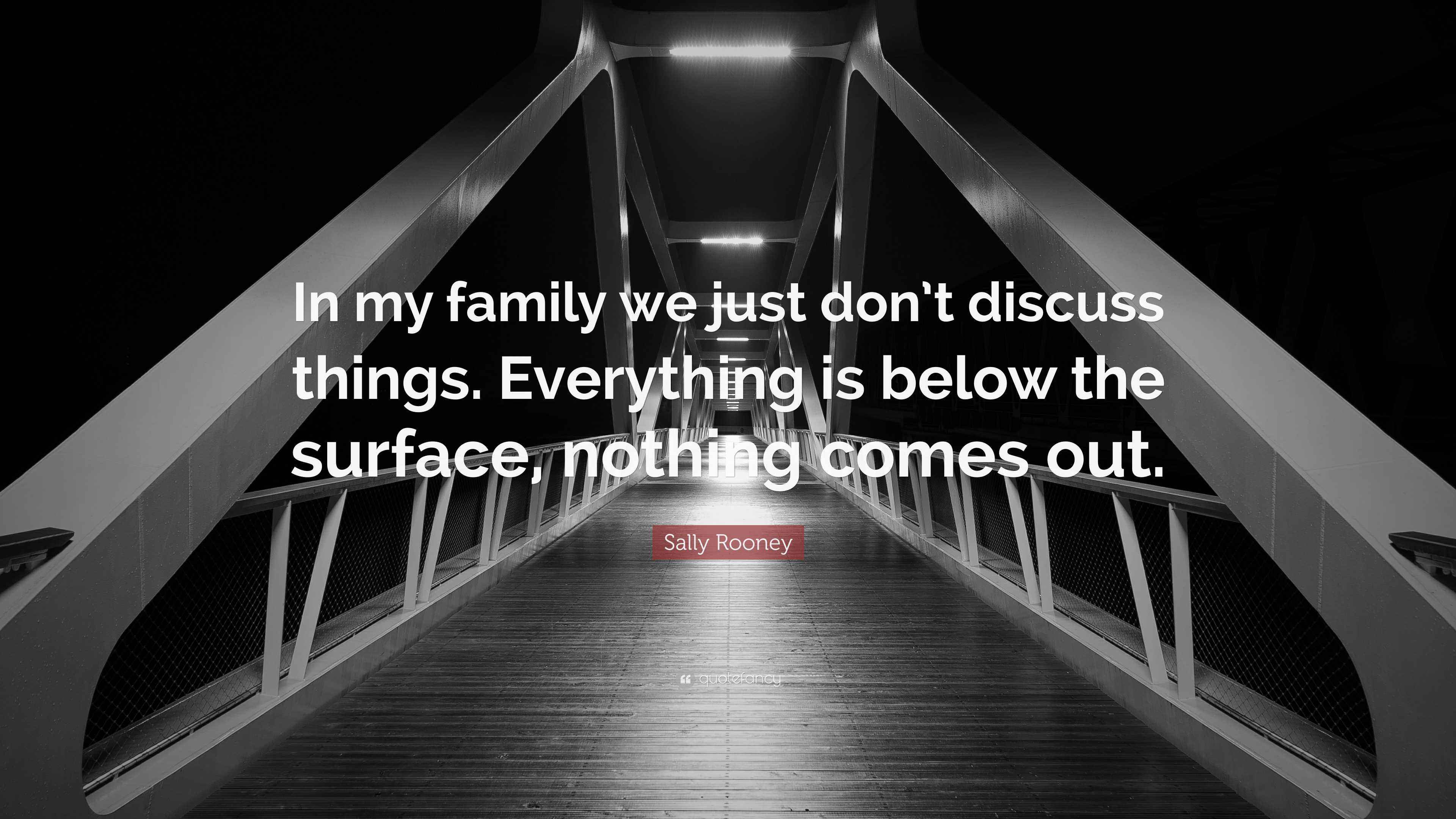 Sally Rooney Quote: “In my family we just don’t discuss things ...