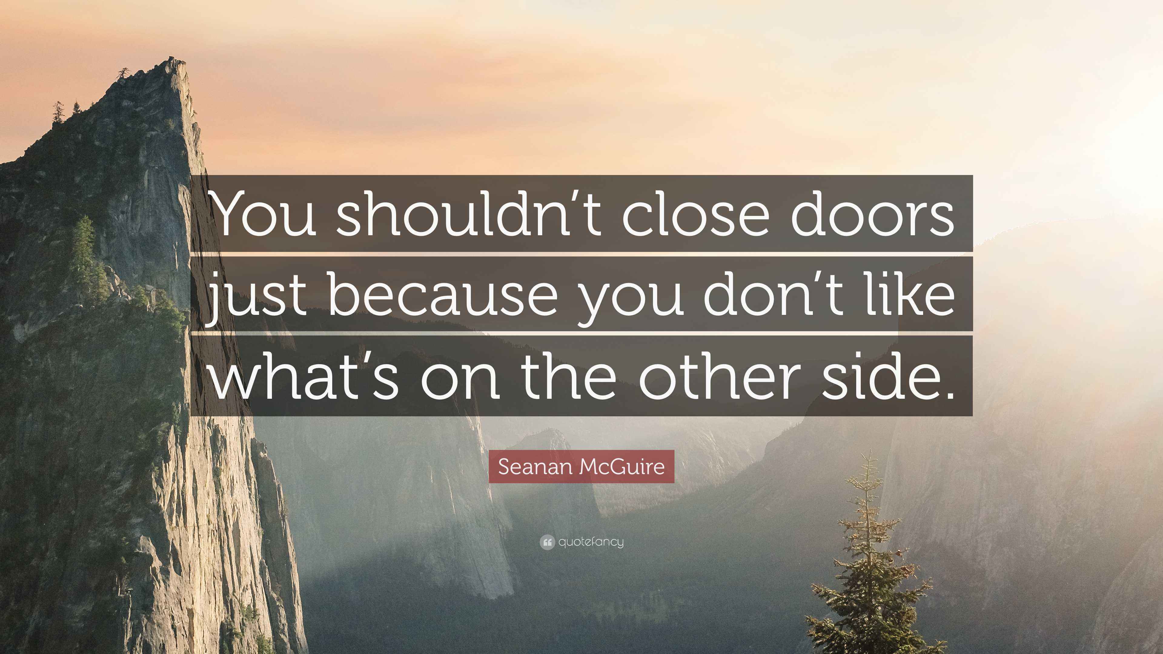 Seanan McGuire Quote: “You shouldn’t close doors just because you don’t ...