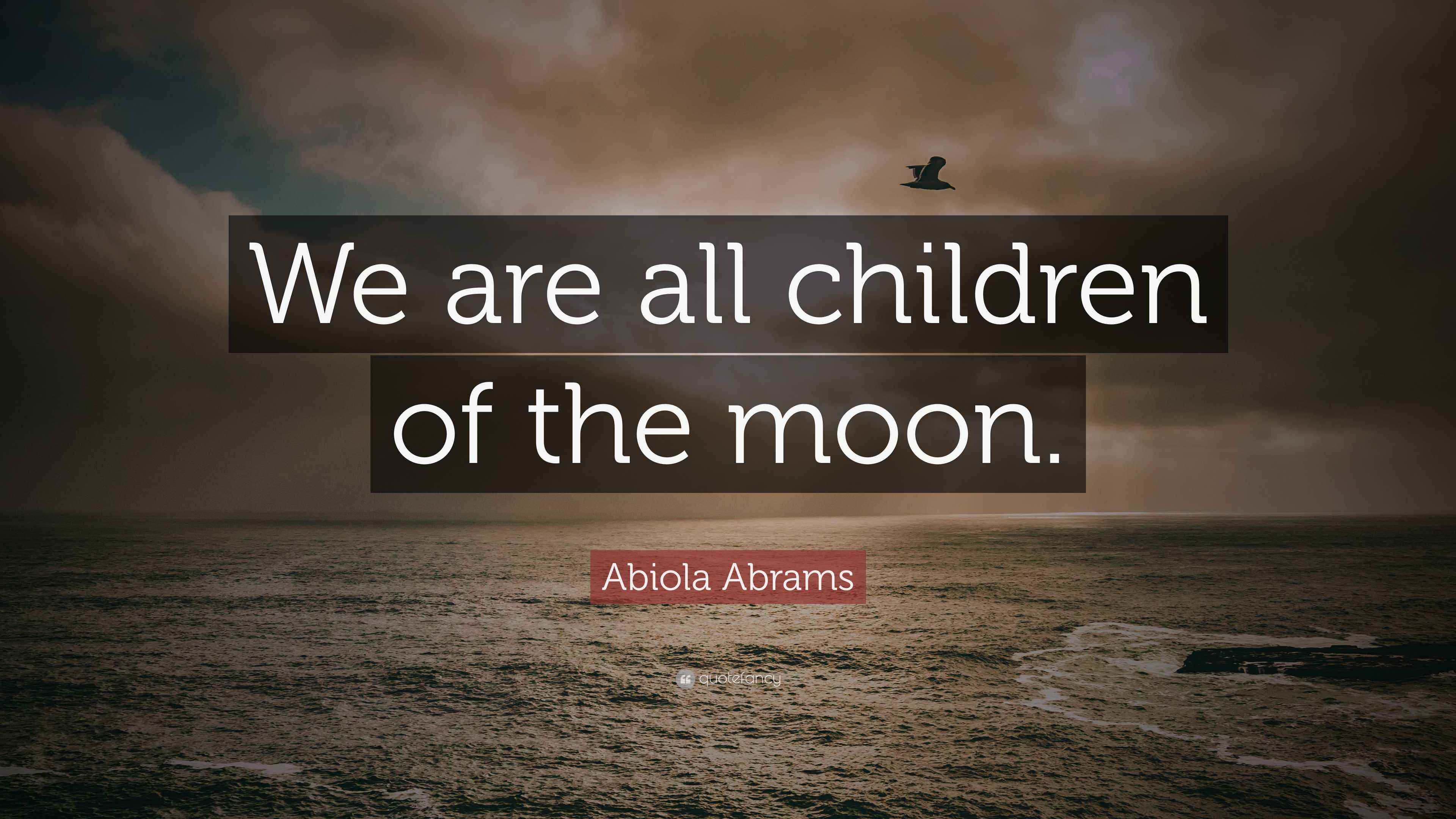 Abiola Abrams Quote: “We are all children of the moon.”