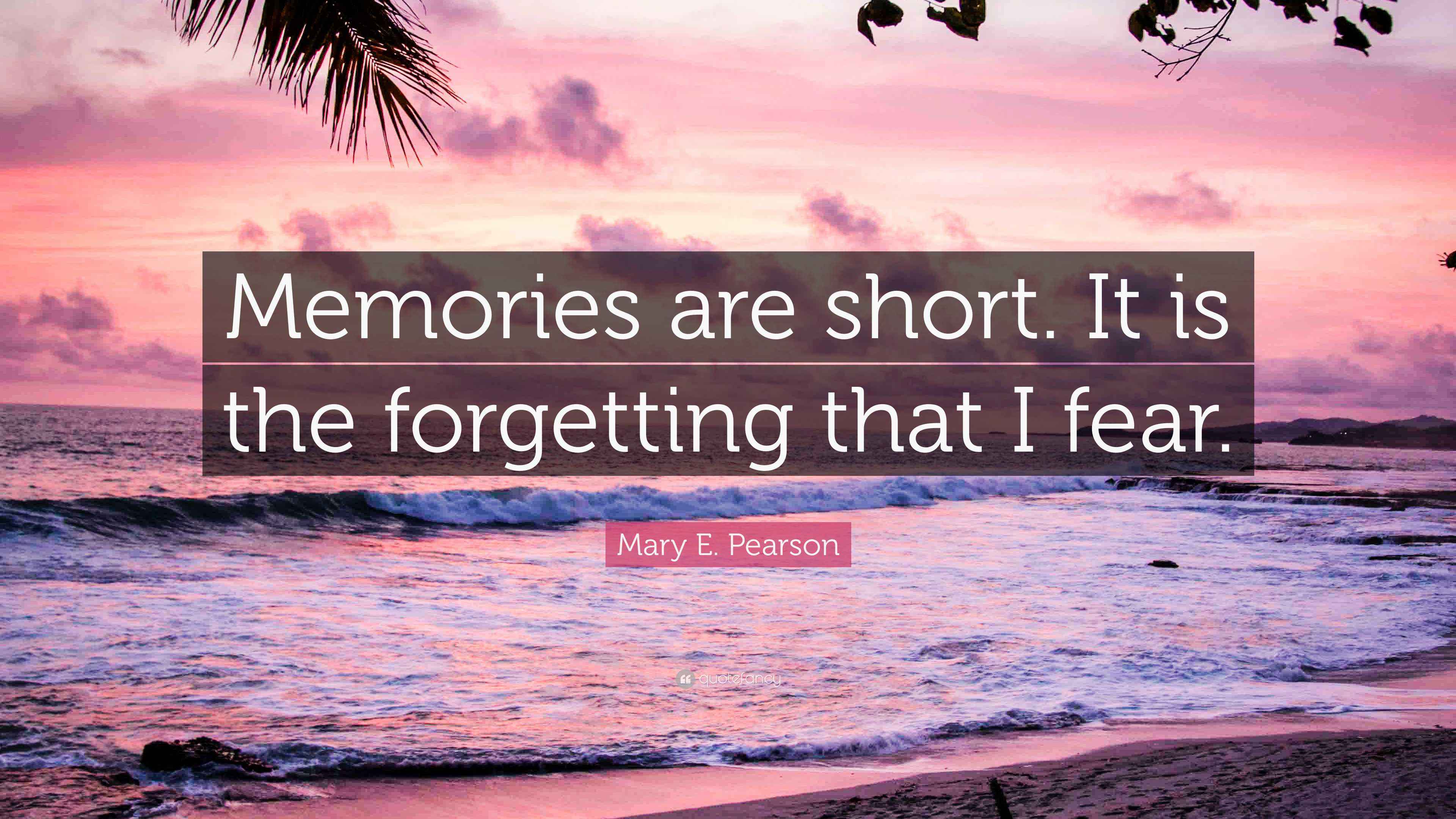 Mary E. Pearson Quote: “Memories are short. It is the forgetting that I ...