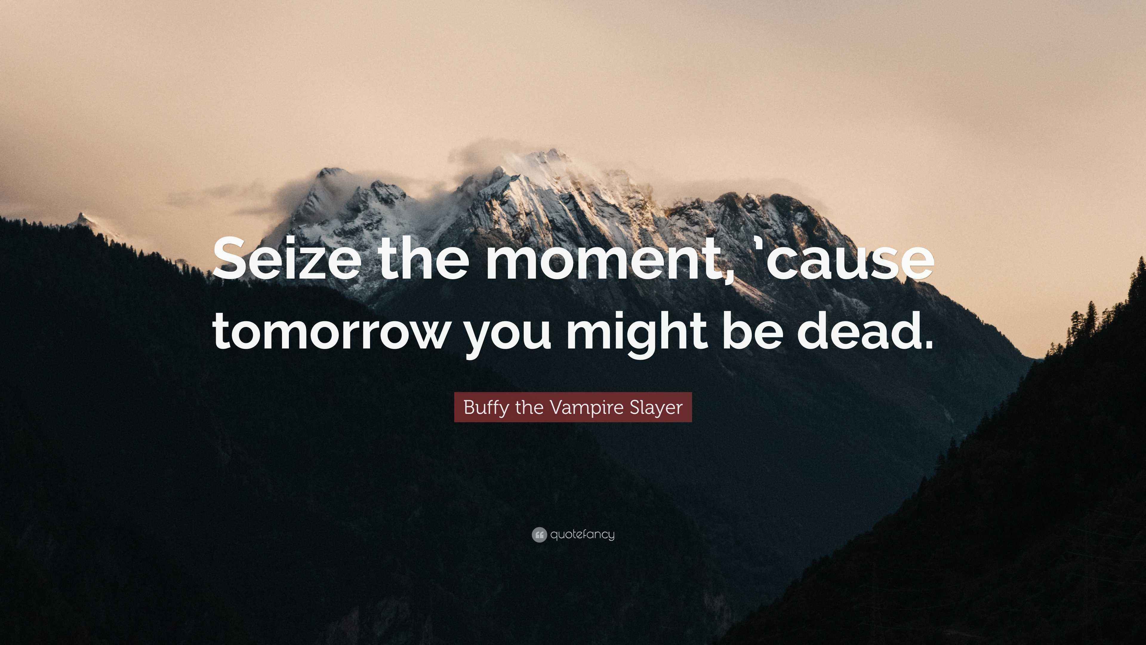 Buffy the Vampire Slayer Quote: “Seize the moment, ’cause tomorrow you ...