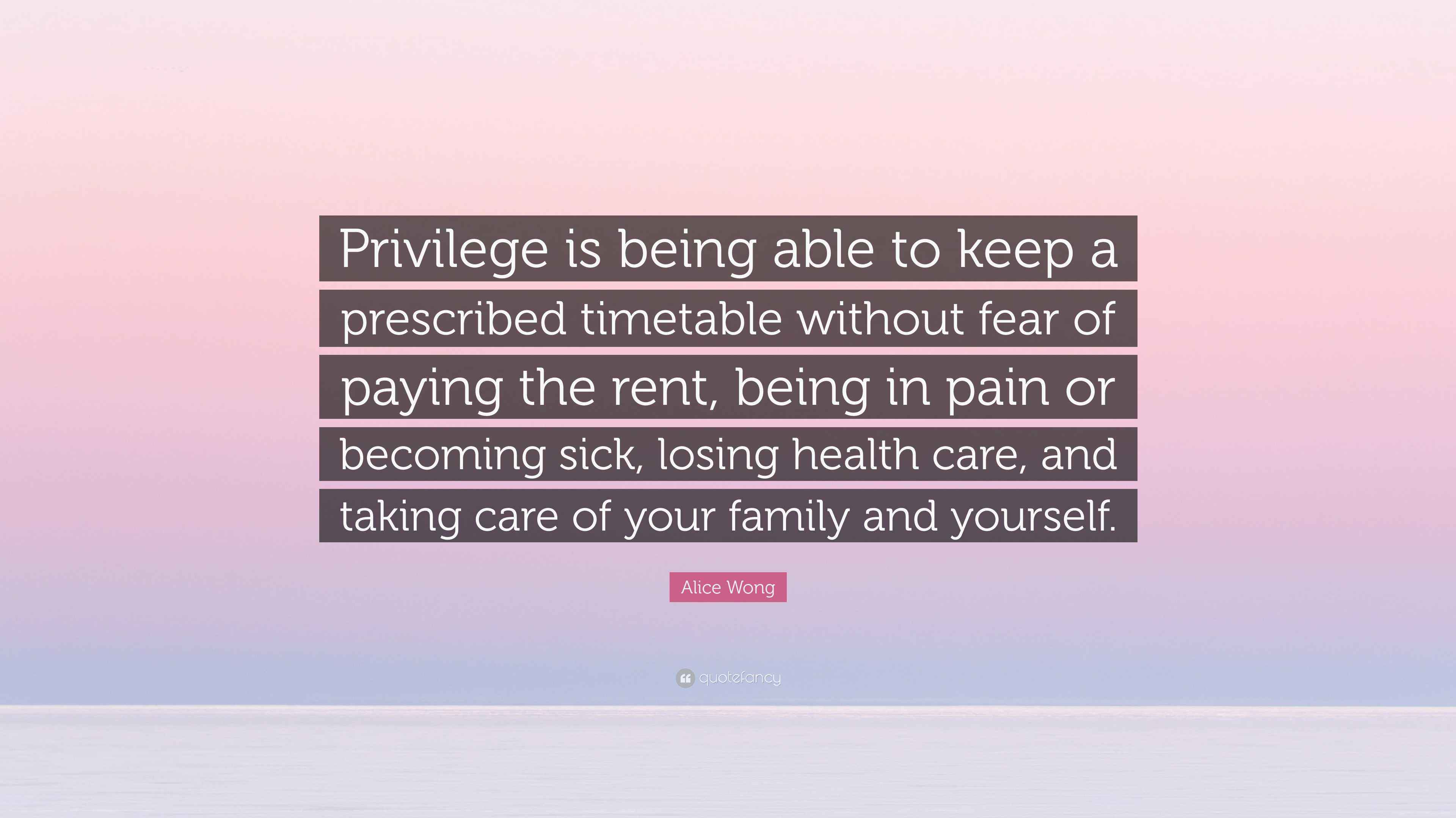 Alice Wong Quote: “Privilege is being able to keep a prescribed ...