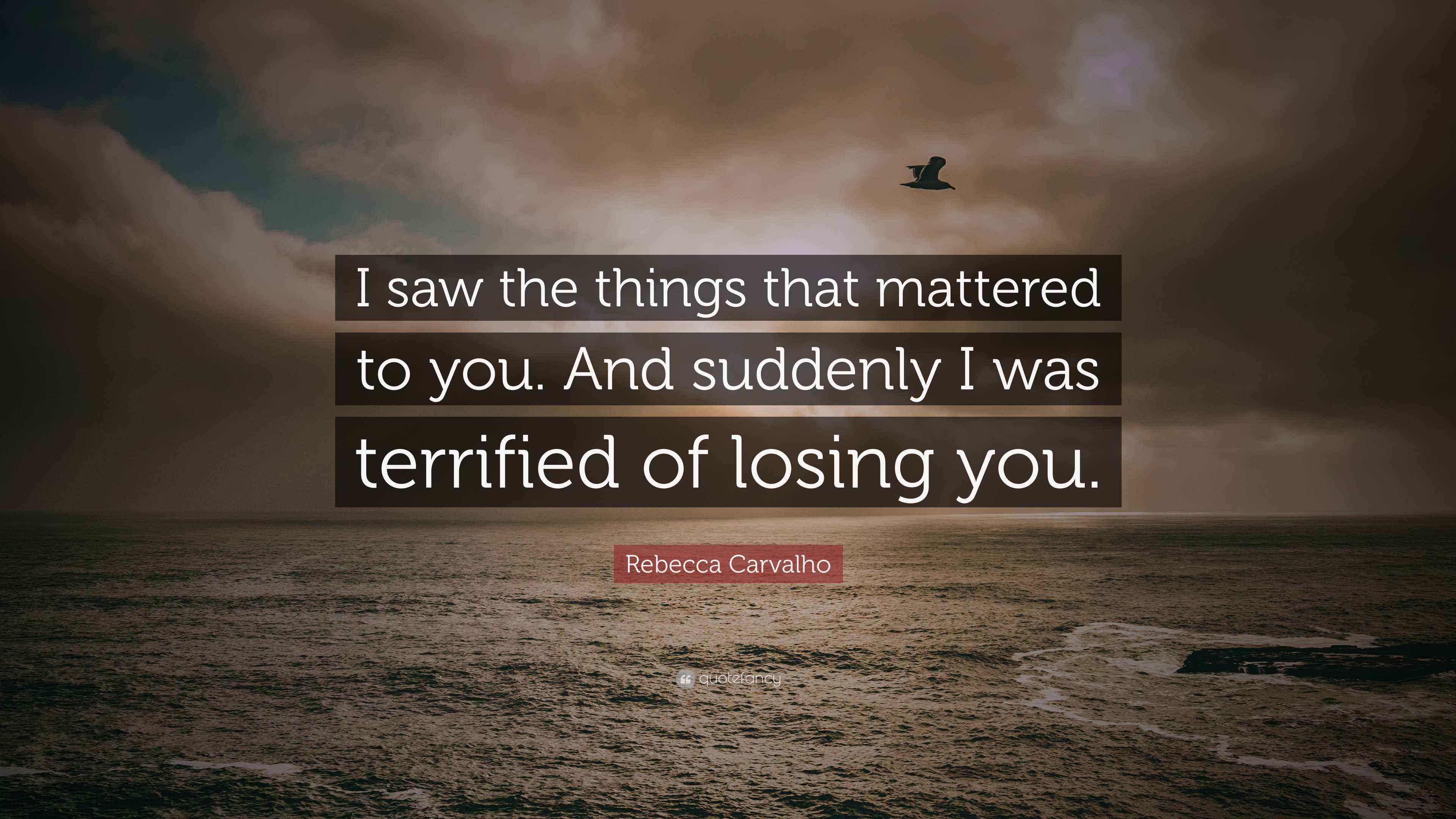 Rebecca Carvalho Quote: “I saw the things that mattered to you. And ...