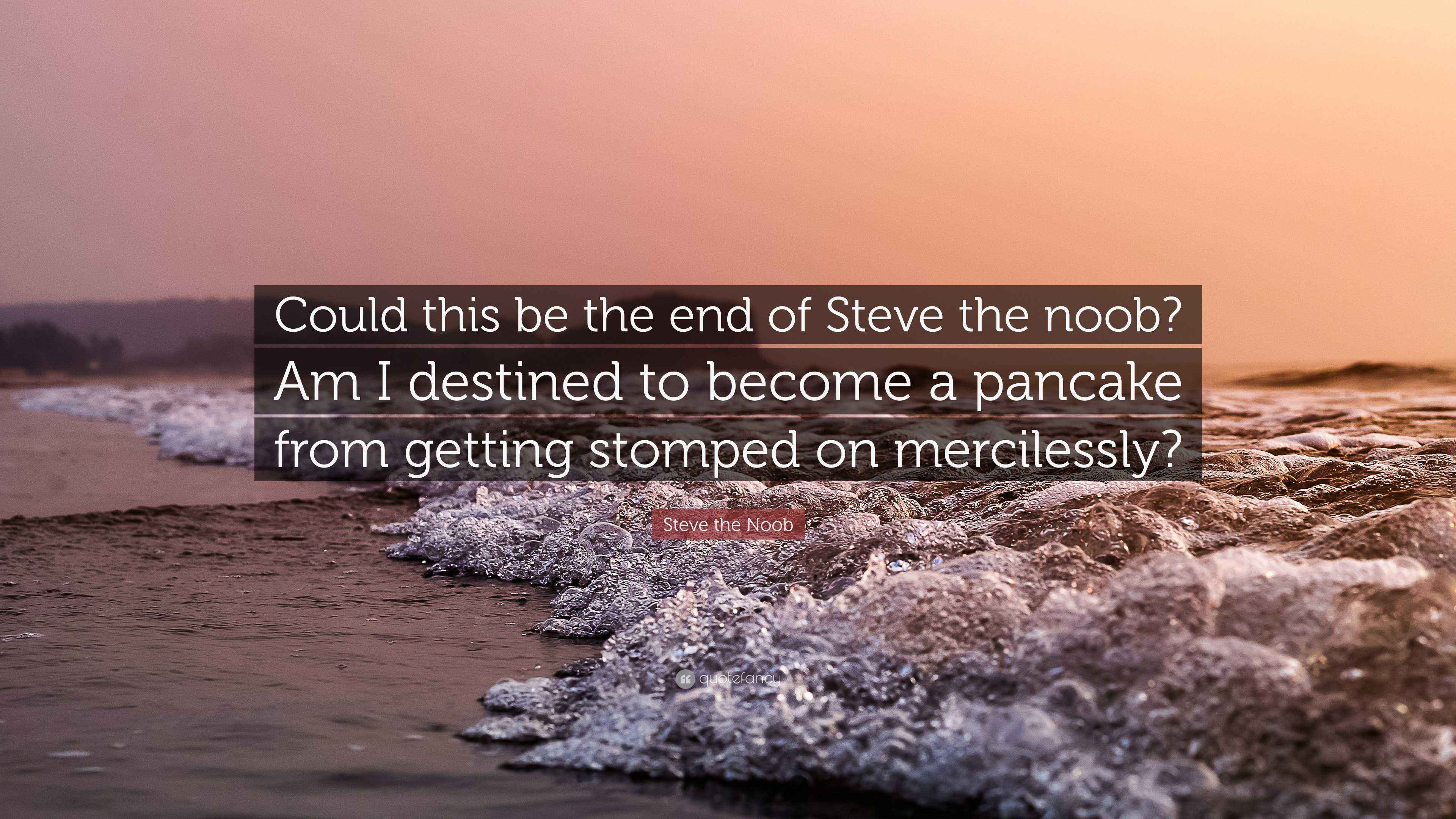 Steve the Noob Quote: “Could this be the end of Steve the noob? Am I destined to become a ...