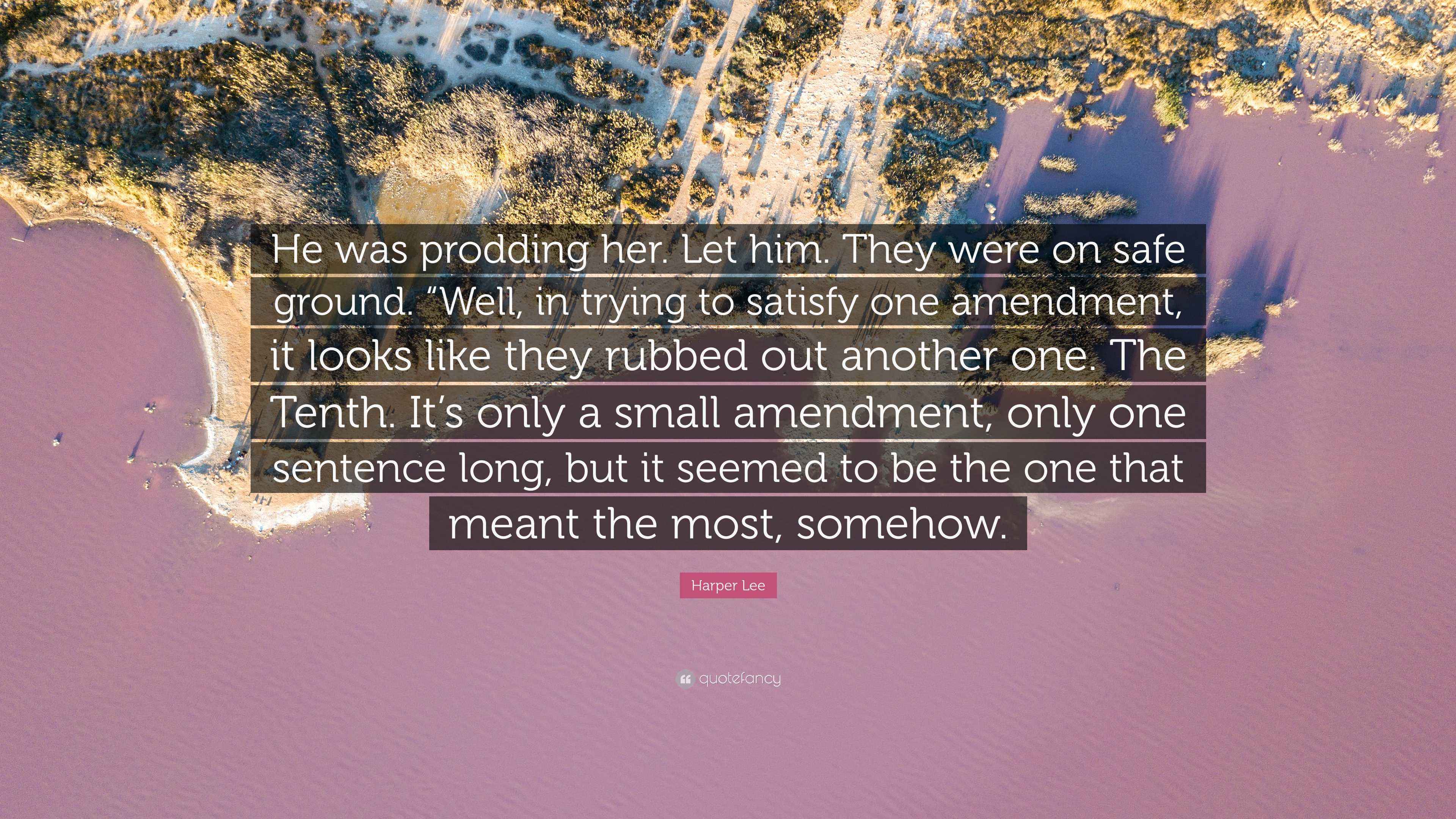 Harper Lee Quote: “He was prodding her. Let him. They were on safe ...