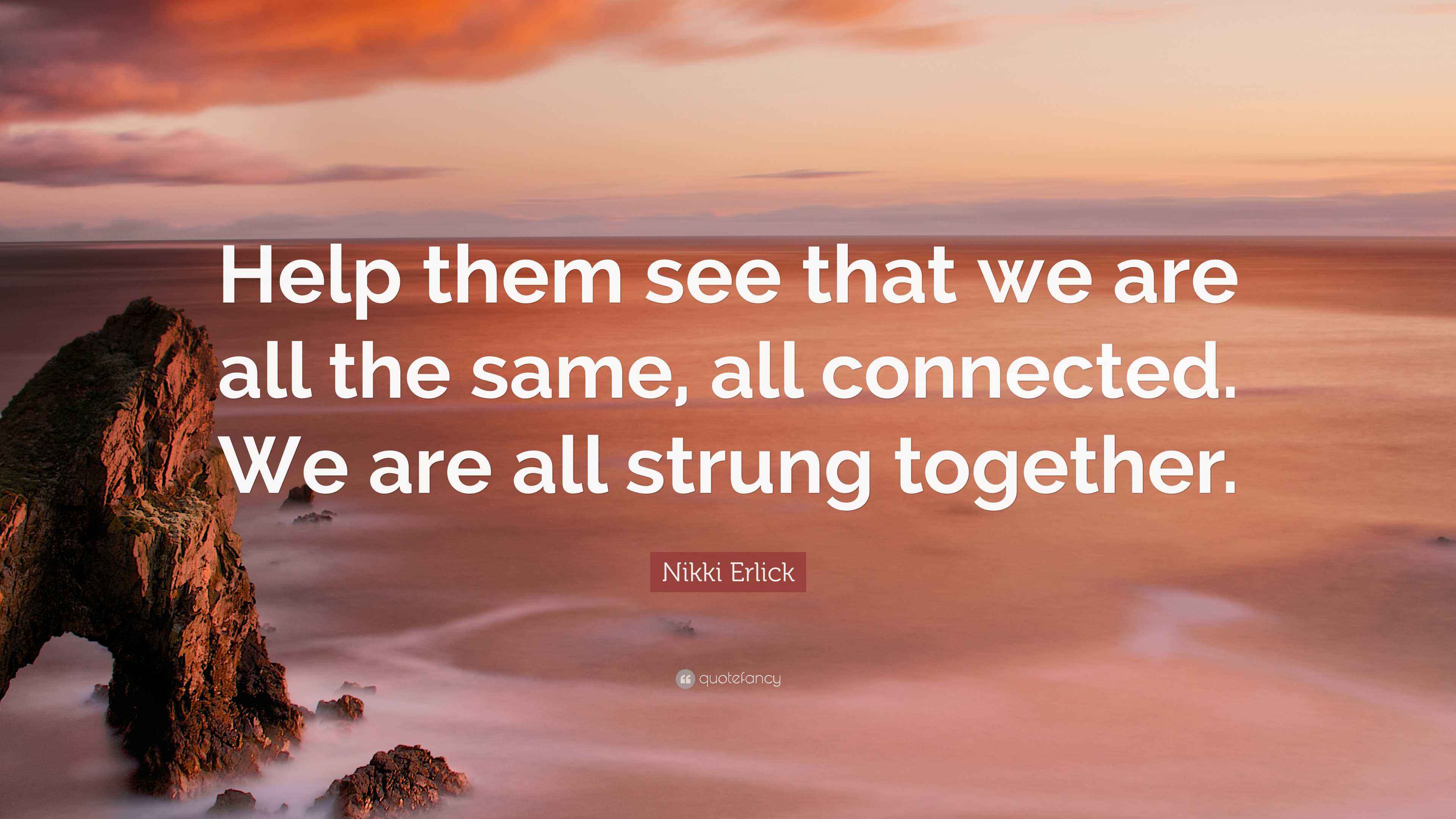 Nikki Erlick Quote: “Help them see that we are all the same, all ...