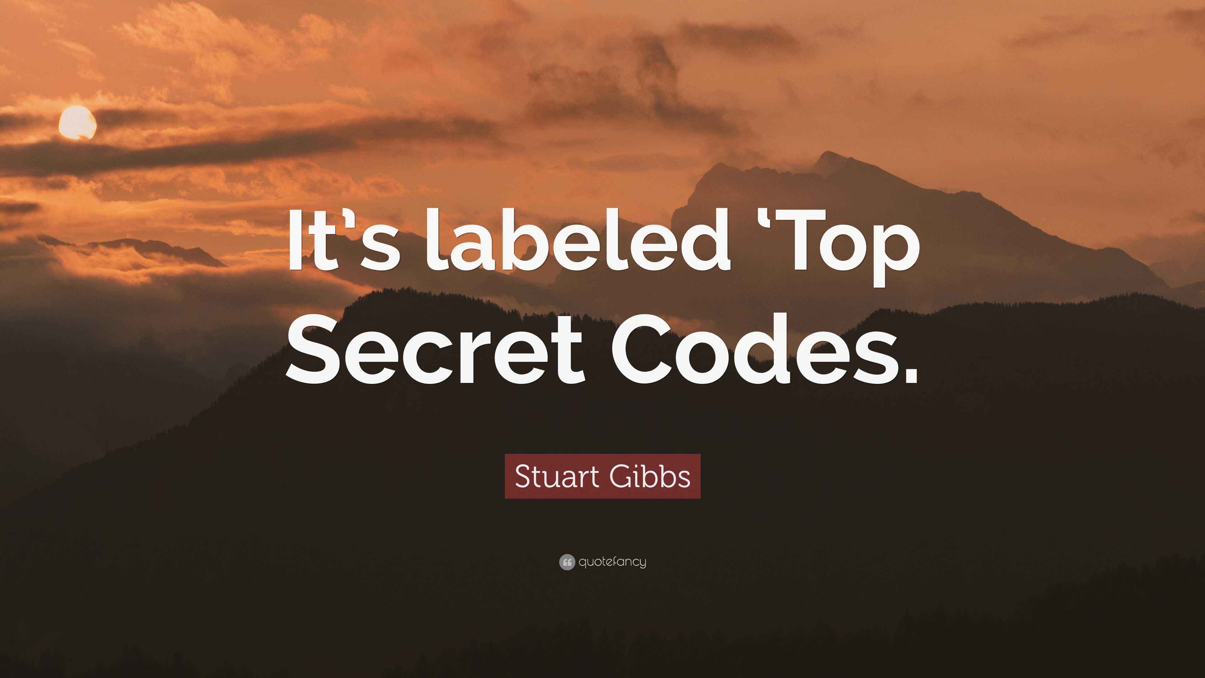Stuart Gibbs Quote: “It’s labeled ‘Top Secret Codes.”